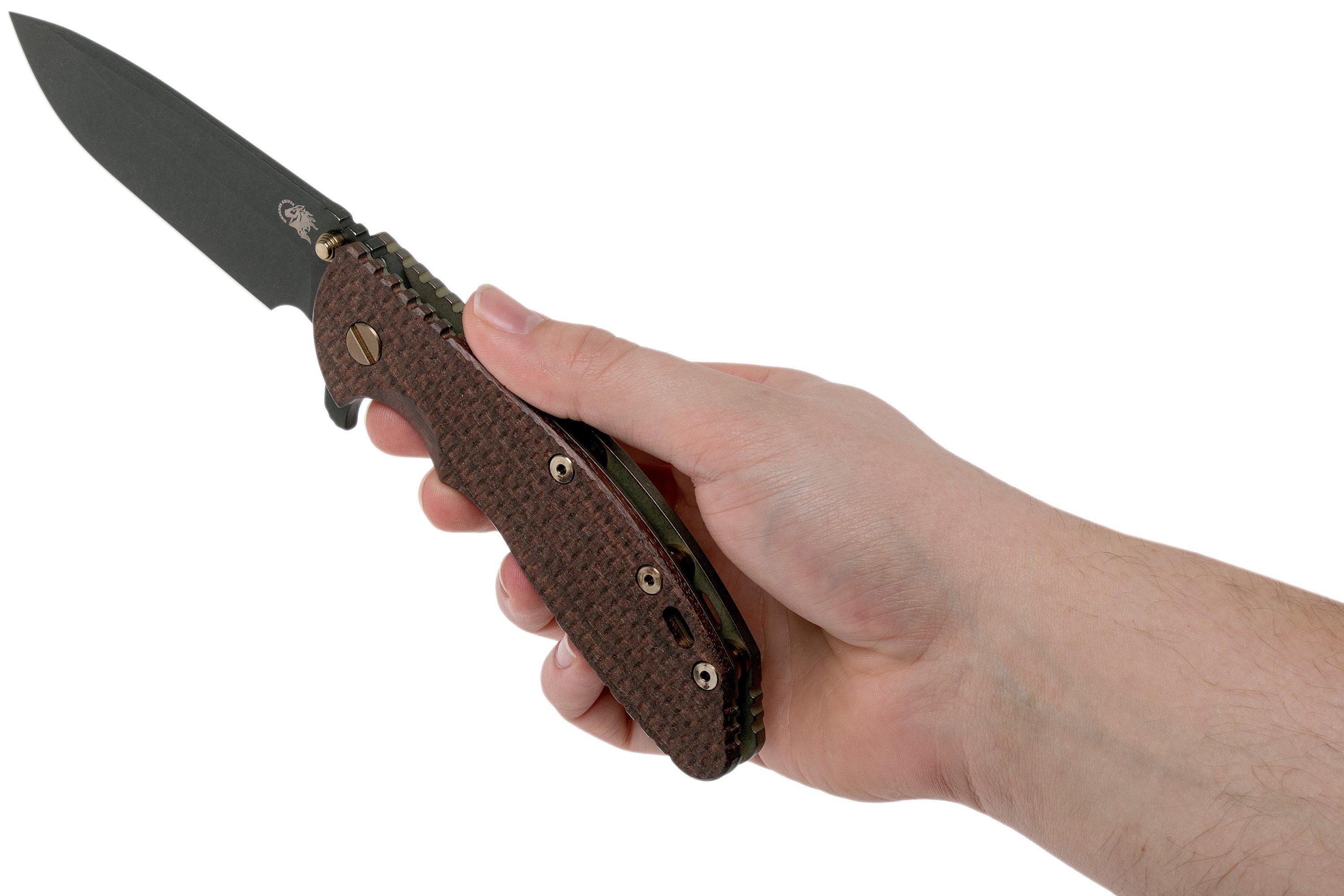 Rick Hinderer XM-24 Vintage 4” Spearpoint Textured Walnut pocket knife ...