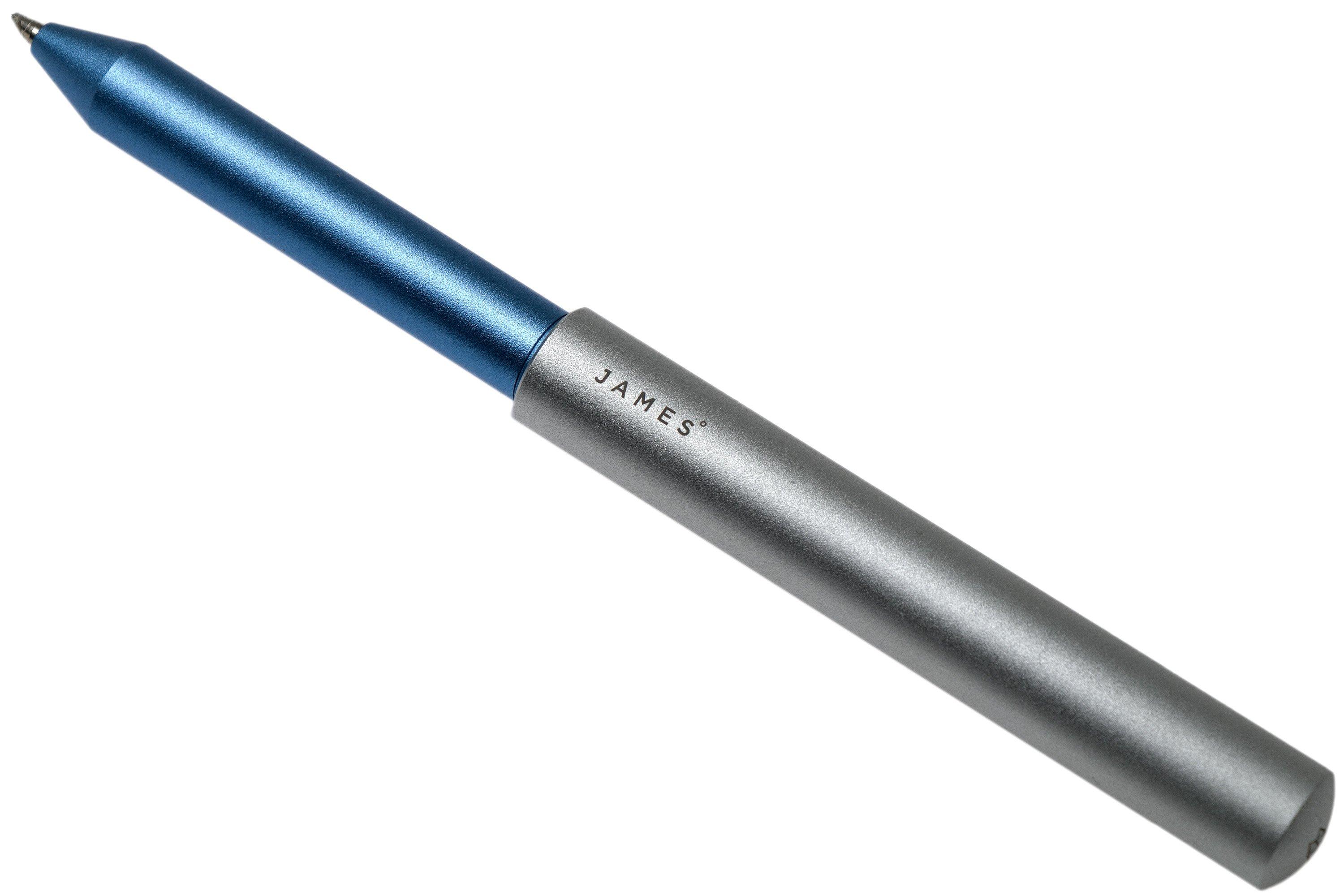 The James Brand Stilwell steel blue + silver pen | Advantageously ...
