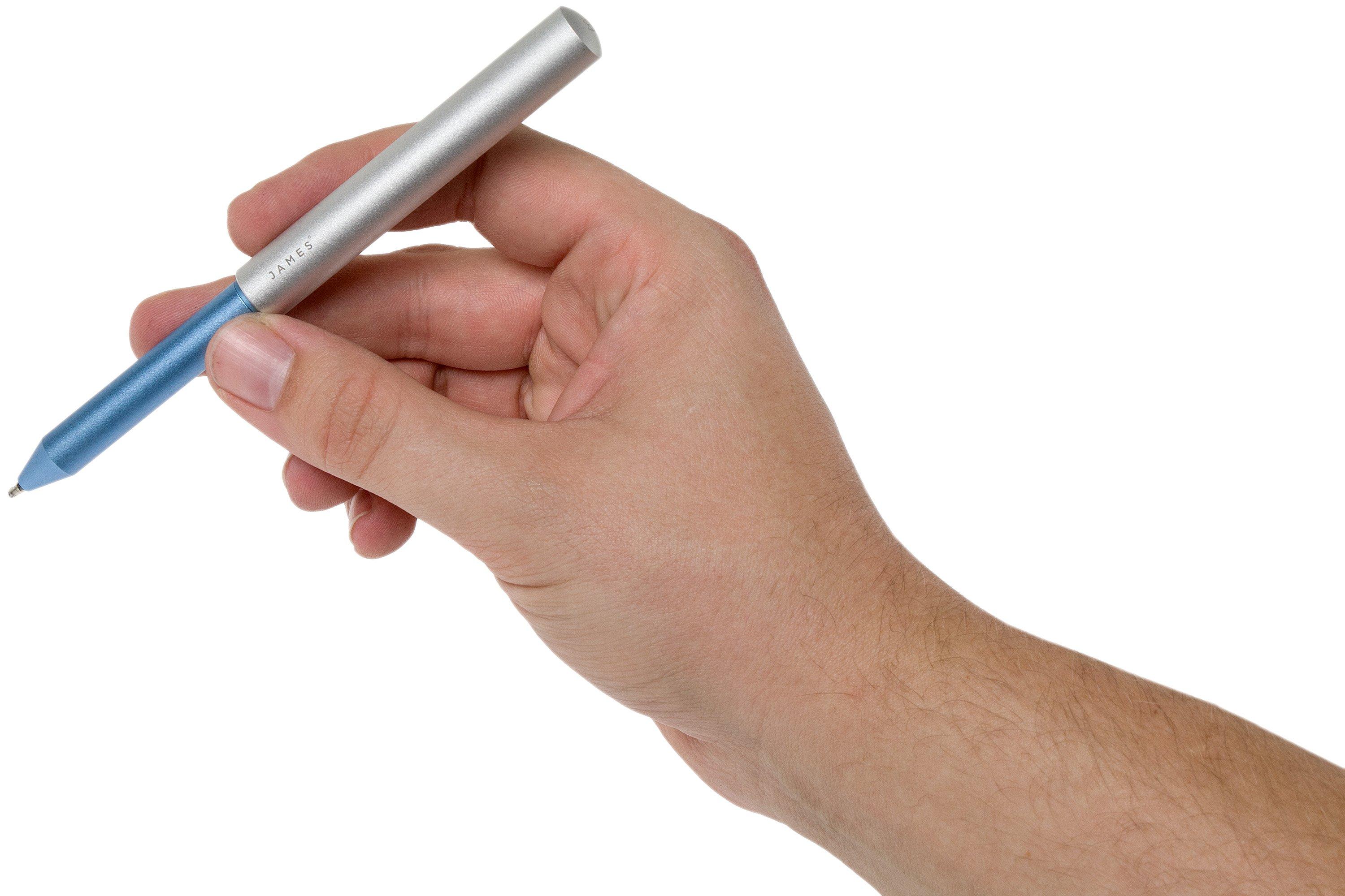 The James Brand Stilwell steel blue + silver pen | Advantageously ...