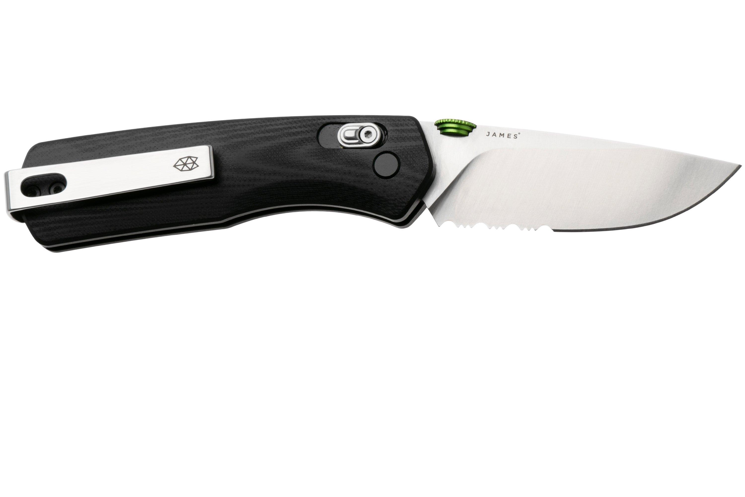 The James Brand The Carter 108114-01 Serrated VG10, Black G10, pocket ...