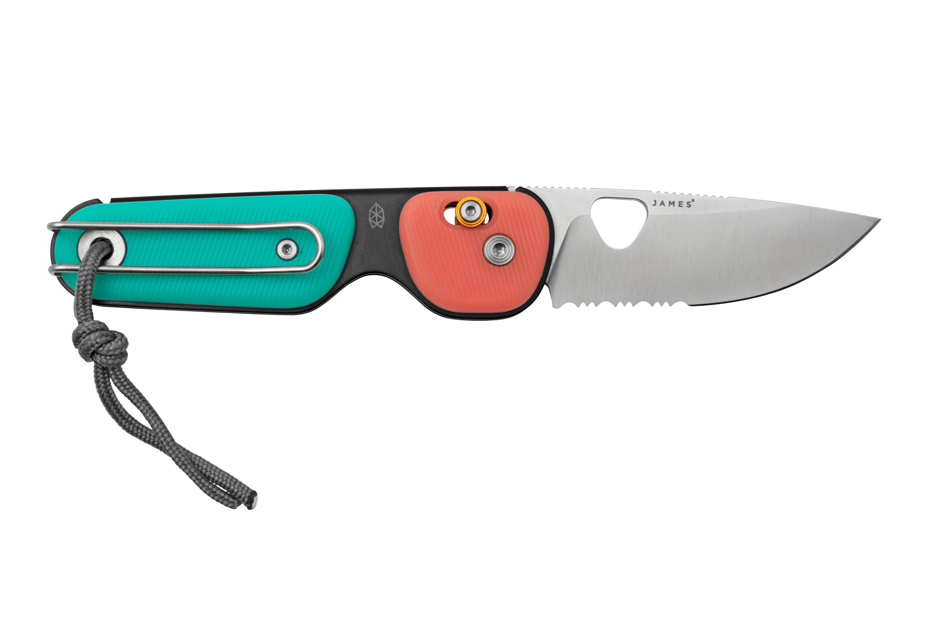 The James Brand The Redstone, Coral Turquoise + Satin, Serrated, zakmes ...