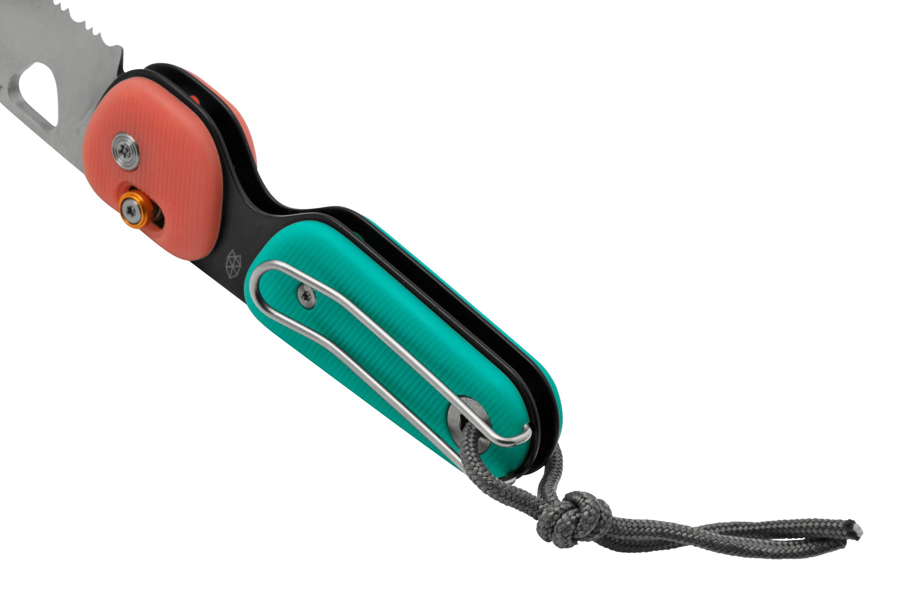 The James Brand The Redstone, Coral Turquoise + Satin, Serrated, zakmes ...