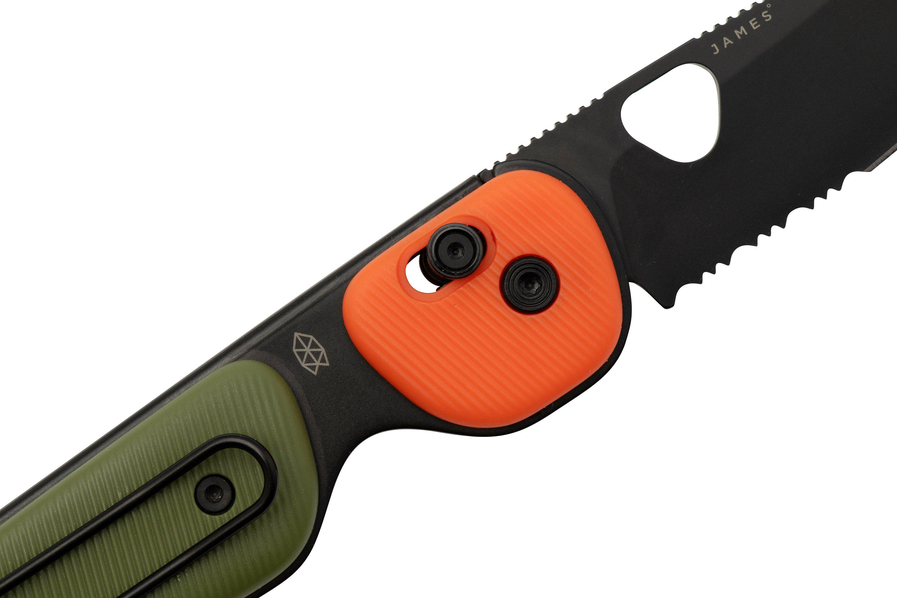 The James Brand The Redstone, OD Green + Orange PP, black, Serrated ...