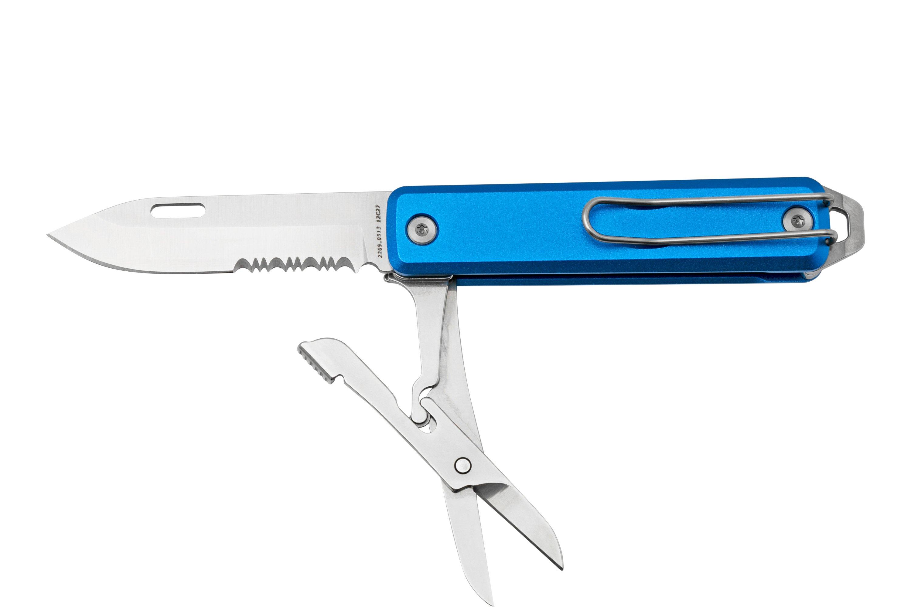 The James Brand The Ellis Scissors, Cerulean, Aluminum Serrated, pocket ...