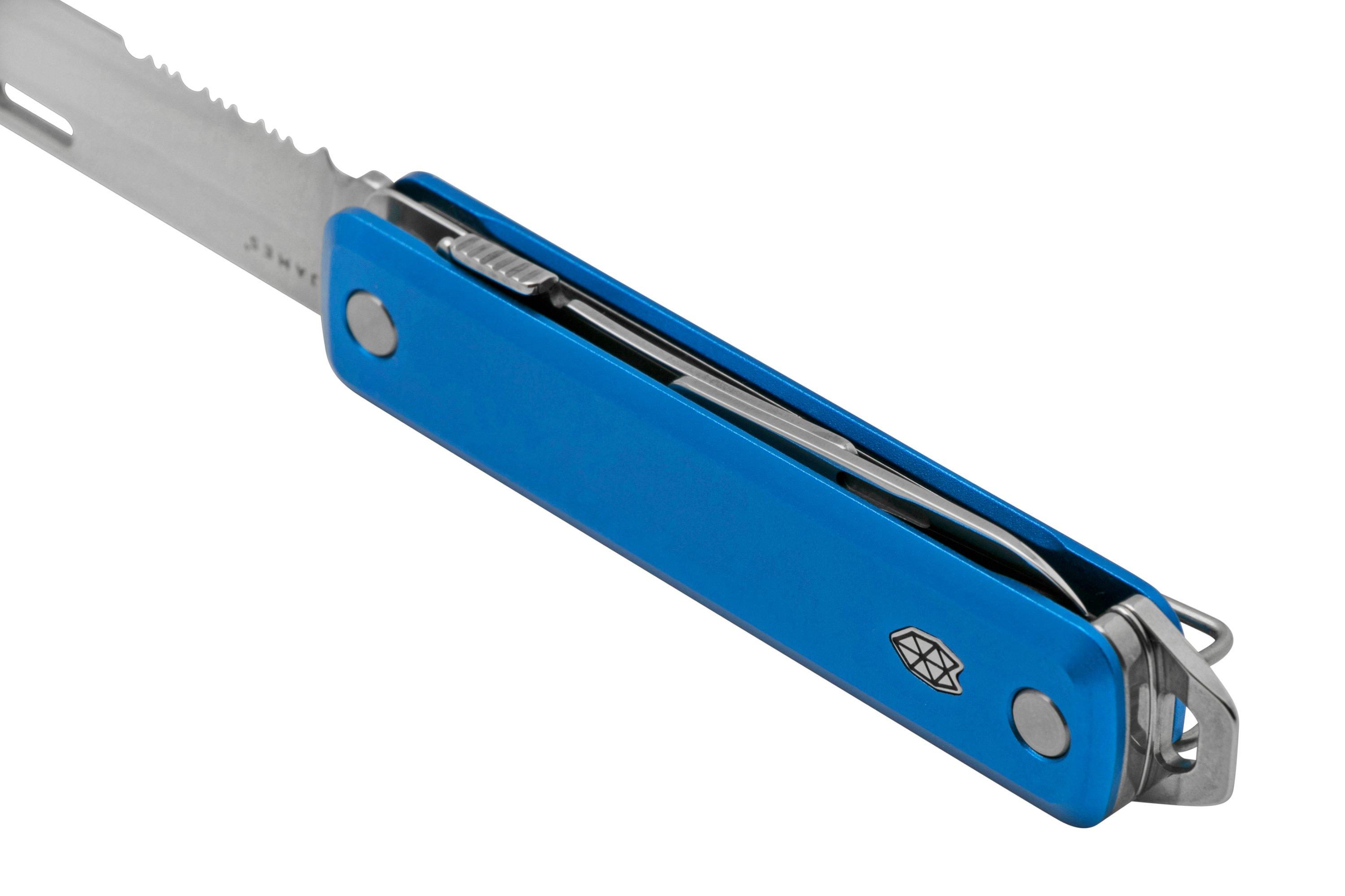 The James Brand The Ellis Scissors, Cerulean, Aluminum Serrated, pocket ...