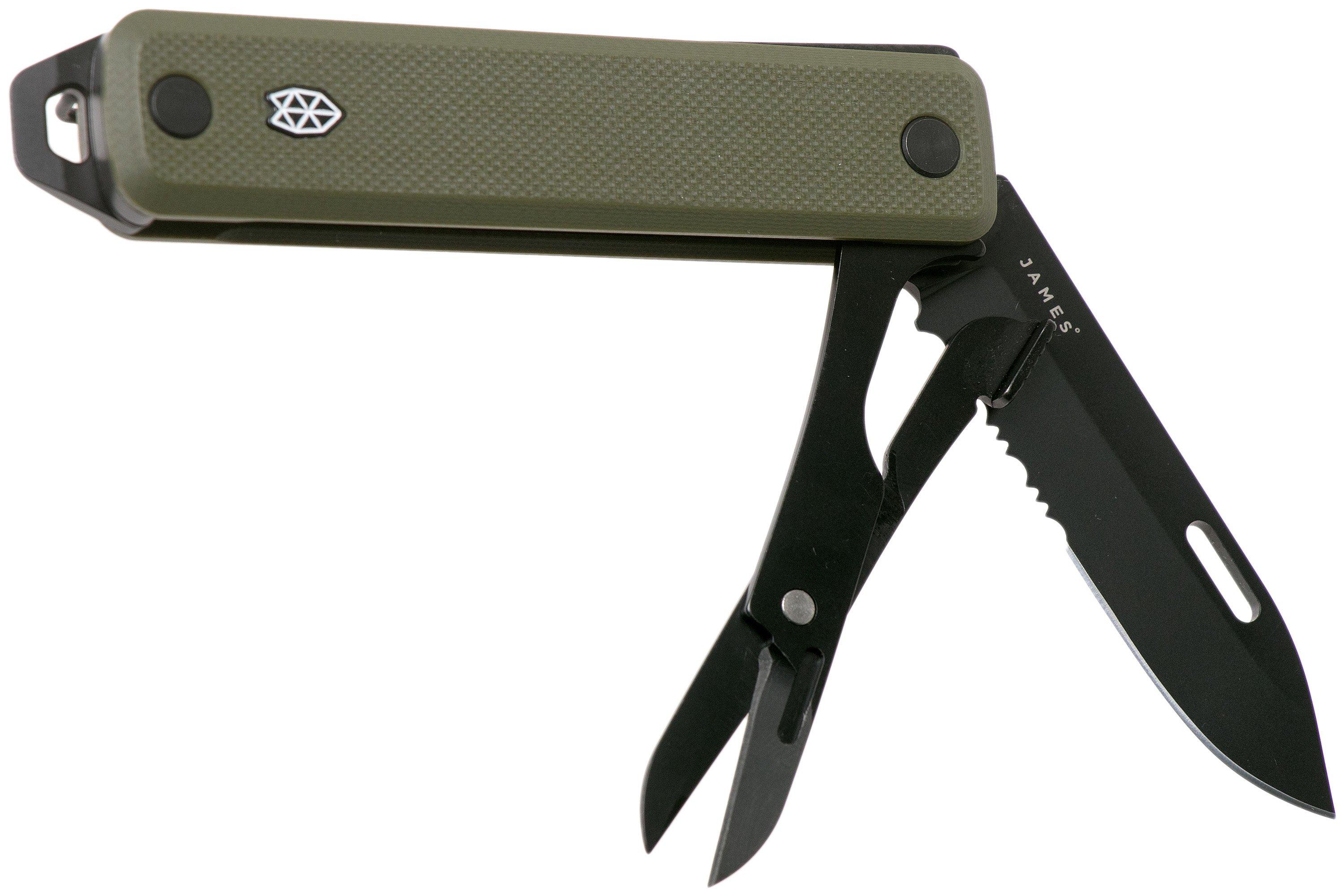The James Brand Ellis Scissors, Black, OD Green, G10 pocket knife ...