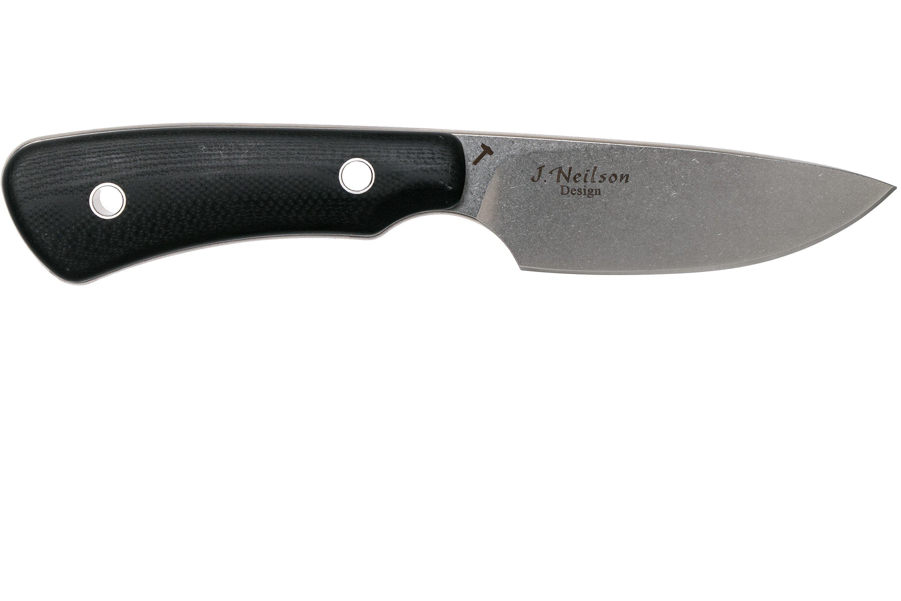 J.E. Made B.U.K, Black G10, S35VN vaststaand mes, J. Neilson design ...