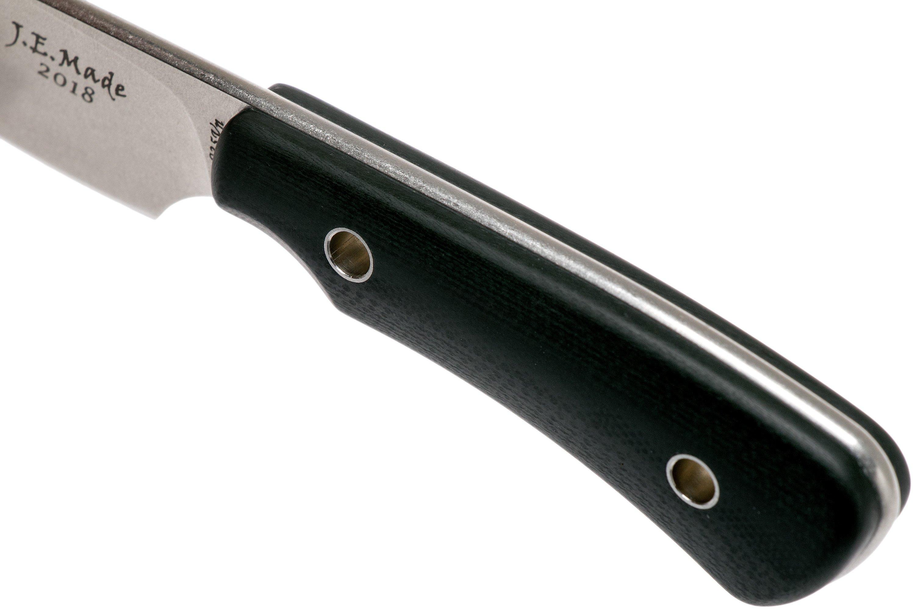 J.E. Made, B.U.K, Black G10, S35VN fixed knife, J. Neilson design ...