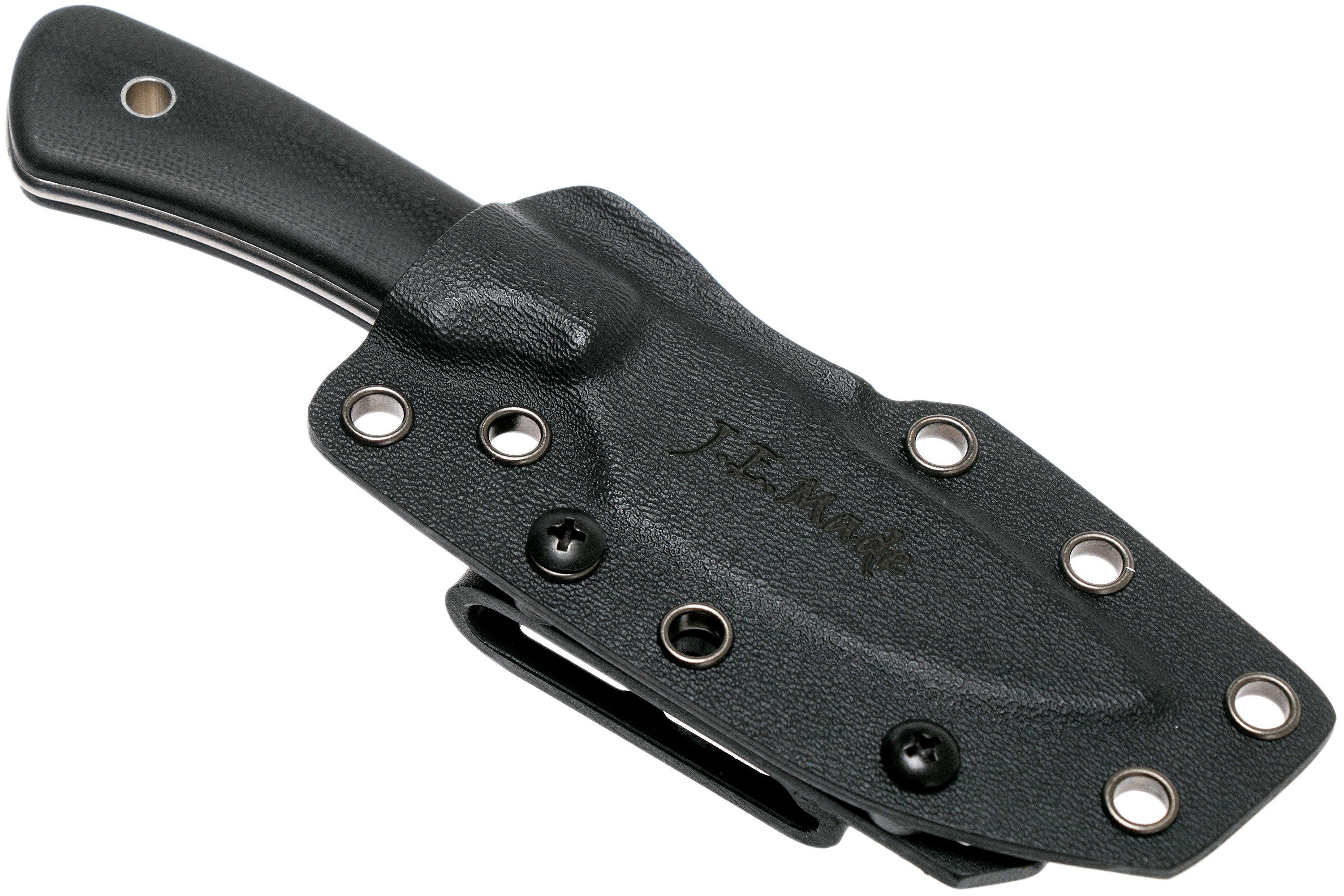 J.E. Made, B.U.K, Black G10, S35VN fixed knife, J. Neilson design ...