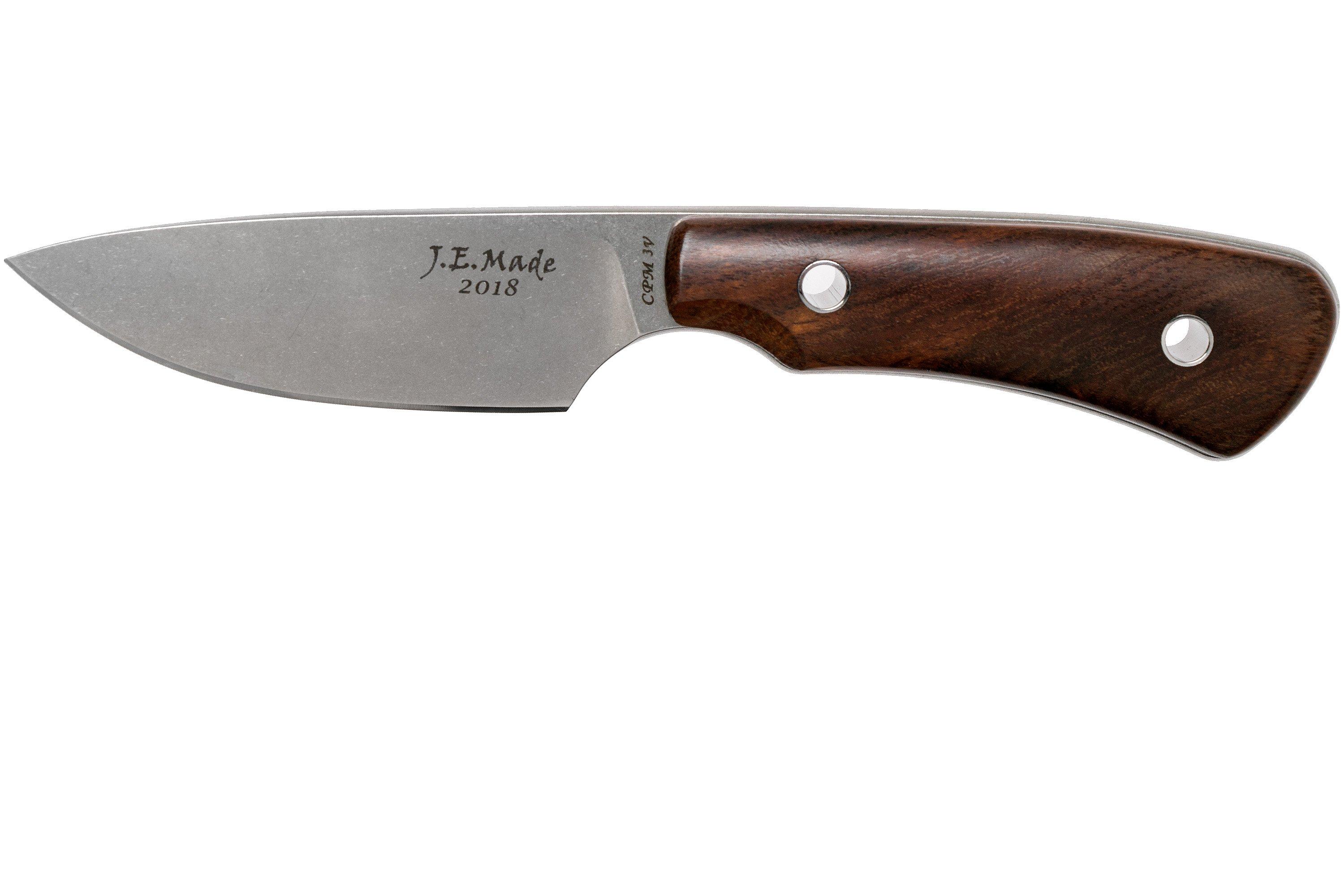 J.E. Made B.U.K Ironwood, CPM 3V fixed knife, J. Neilson design ...