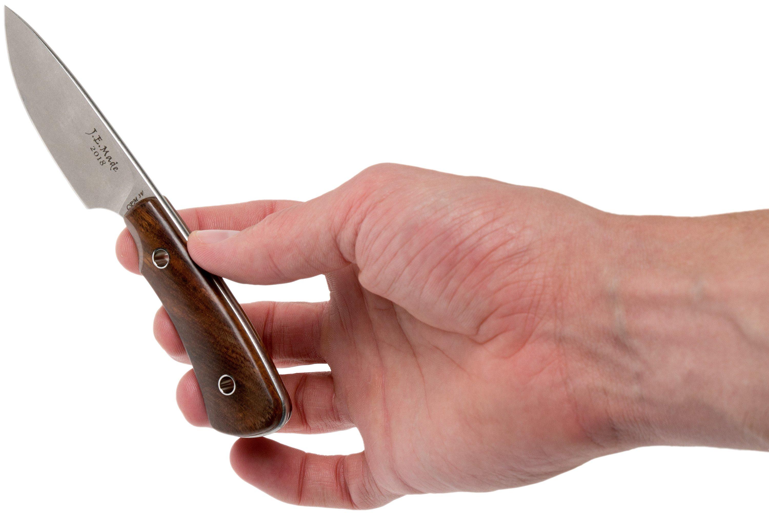 J.E. Made B.U.K Ironwood, CPM 3V couteau à lame fixe, J. Neilson design ...