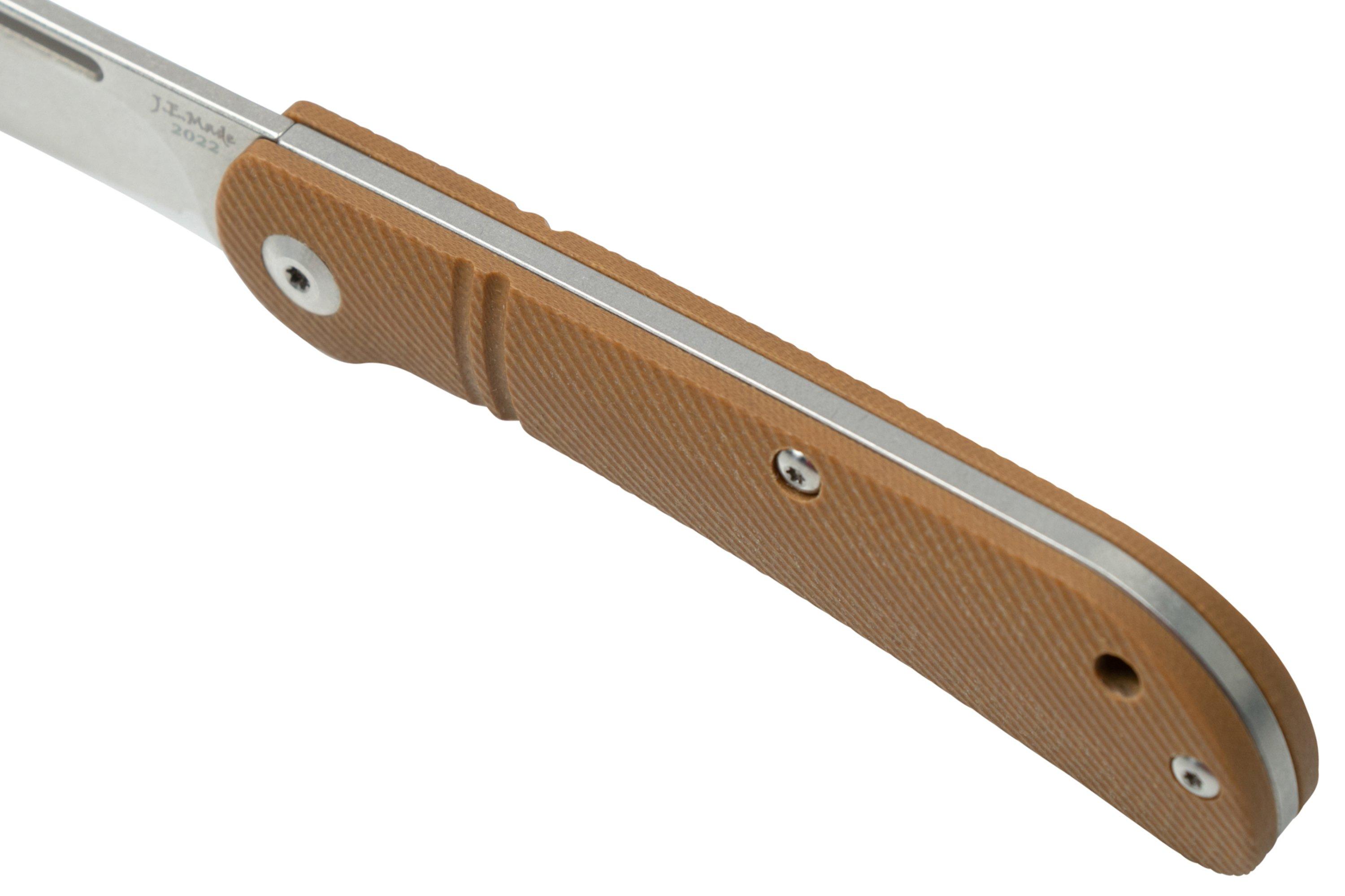 J.E. Made Lanny's Clip, Brown G10, D2 slipjoint pocket knife ...