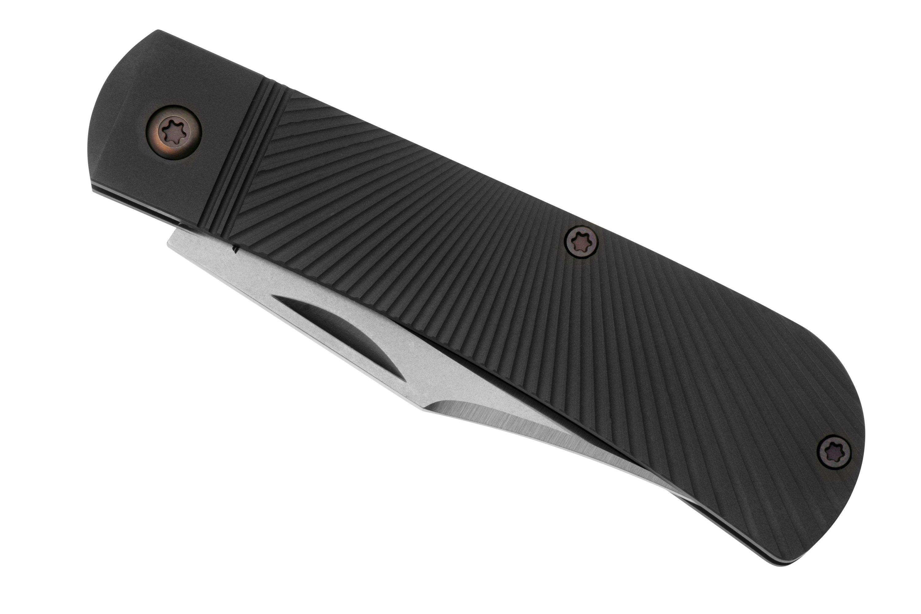 Jack Wolf Benny's Clip BENNY-02-TS Stonewashed Flats S90V, Titanium ...