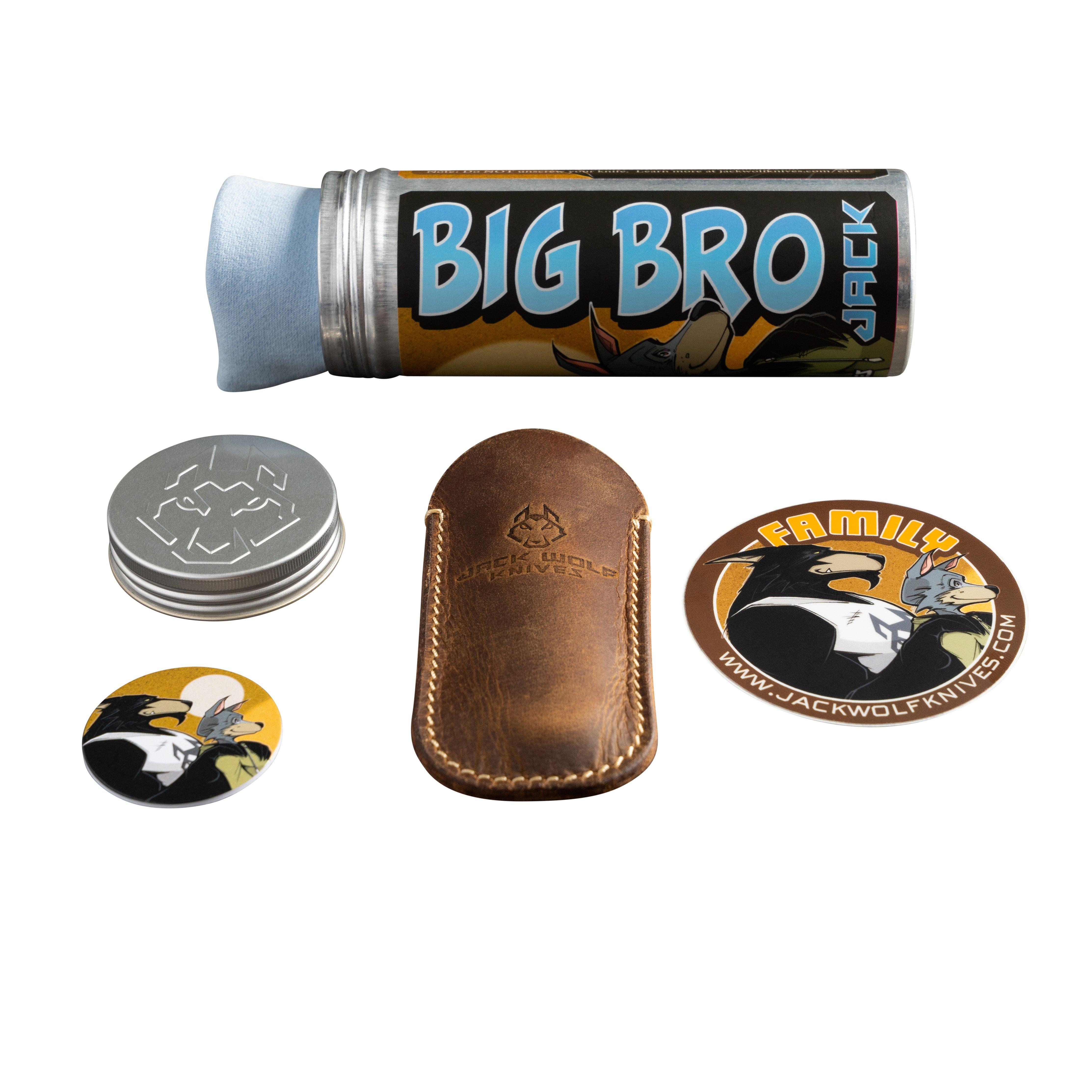 Jack Wolf Big Bro Jack BIGBR-01-BLK Canvas Micarta Black, couteau de ...