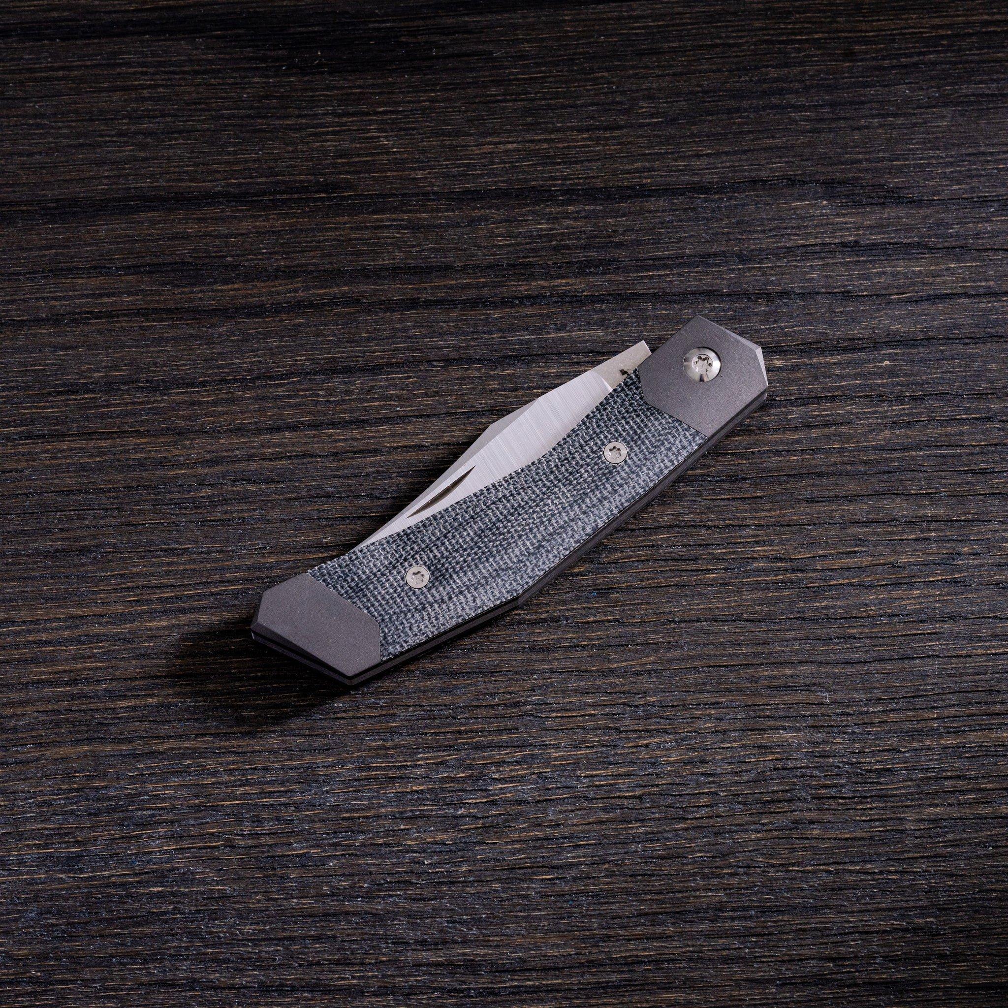 Jack Wolf Cyborg Jack CYBO-01-BLK Black Canvas Micarta, slipjoint ...