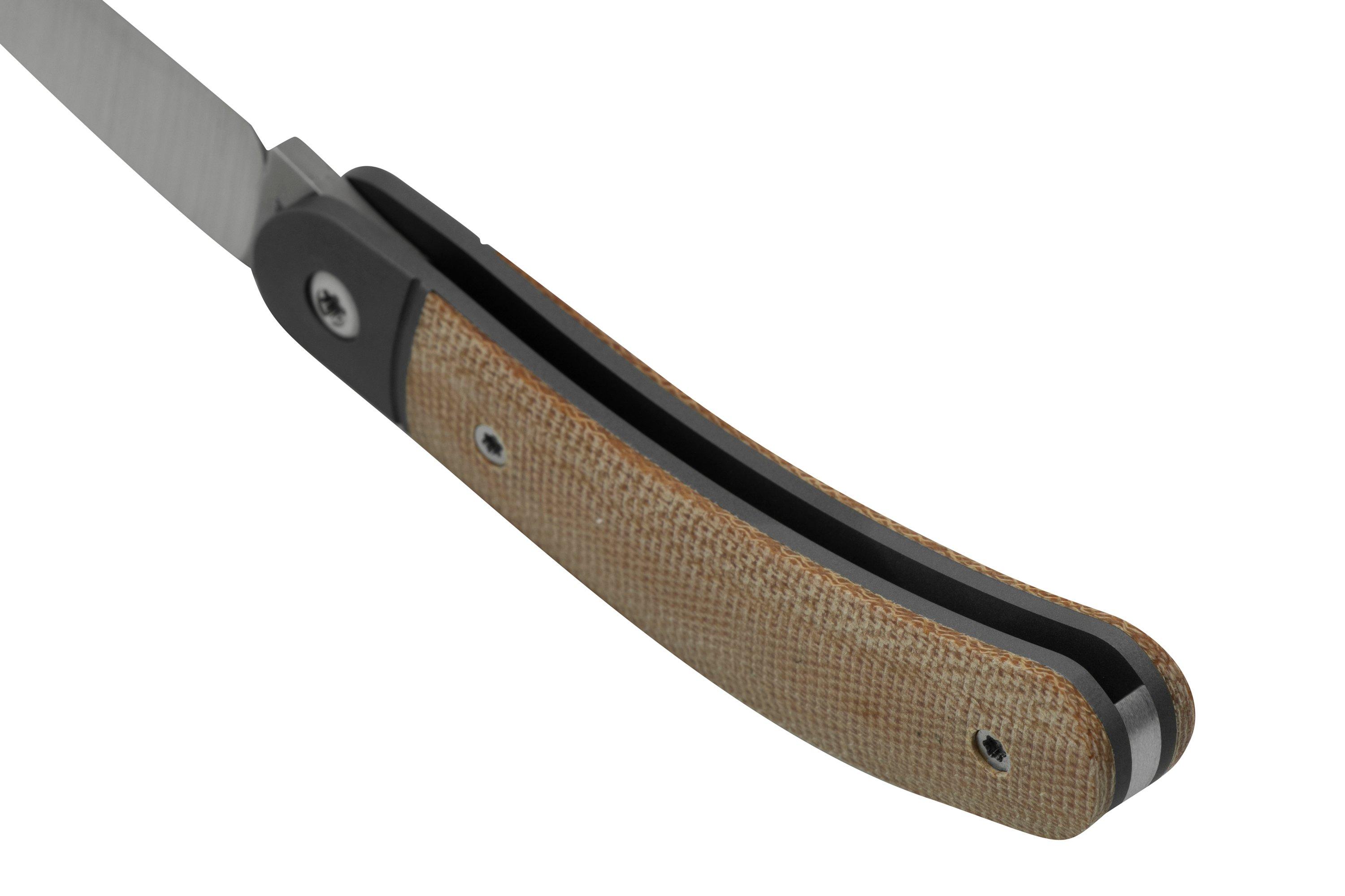 Jack Wolf Javelina Jack, JAVEL-01-NAT, Natural Canvas Micarta slipjoint ...