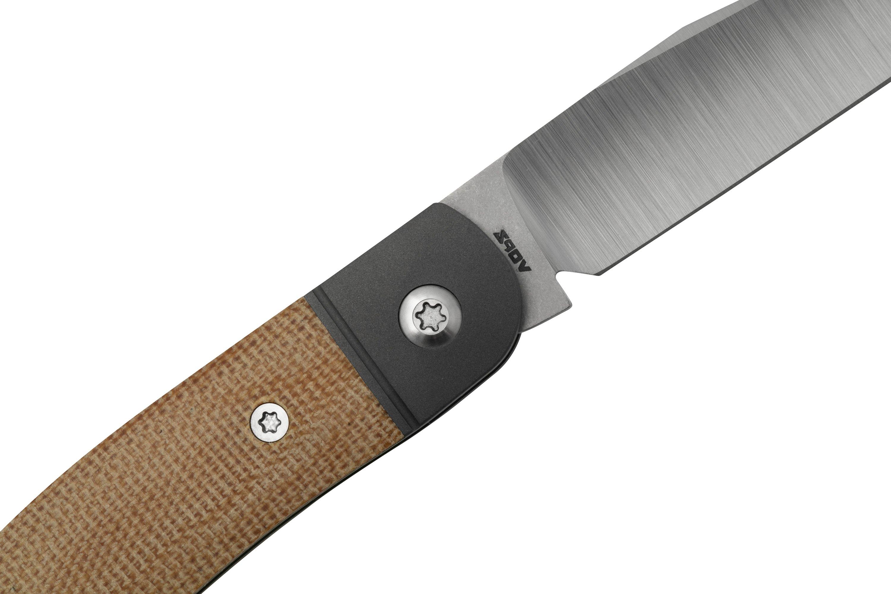 Jack Wolf Javelina Jack, JAVEL-01-NAT, Natural Canvas Micarta slipjoint pocket knife ...