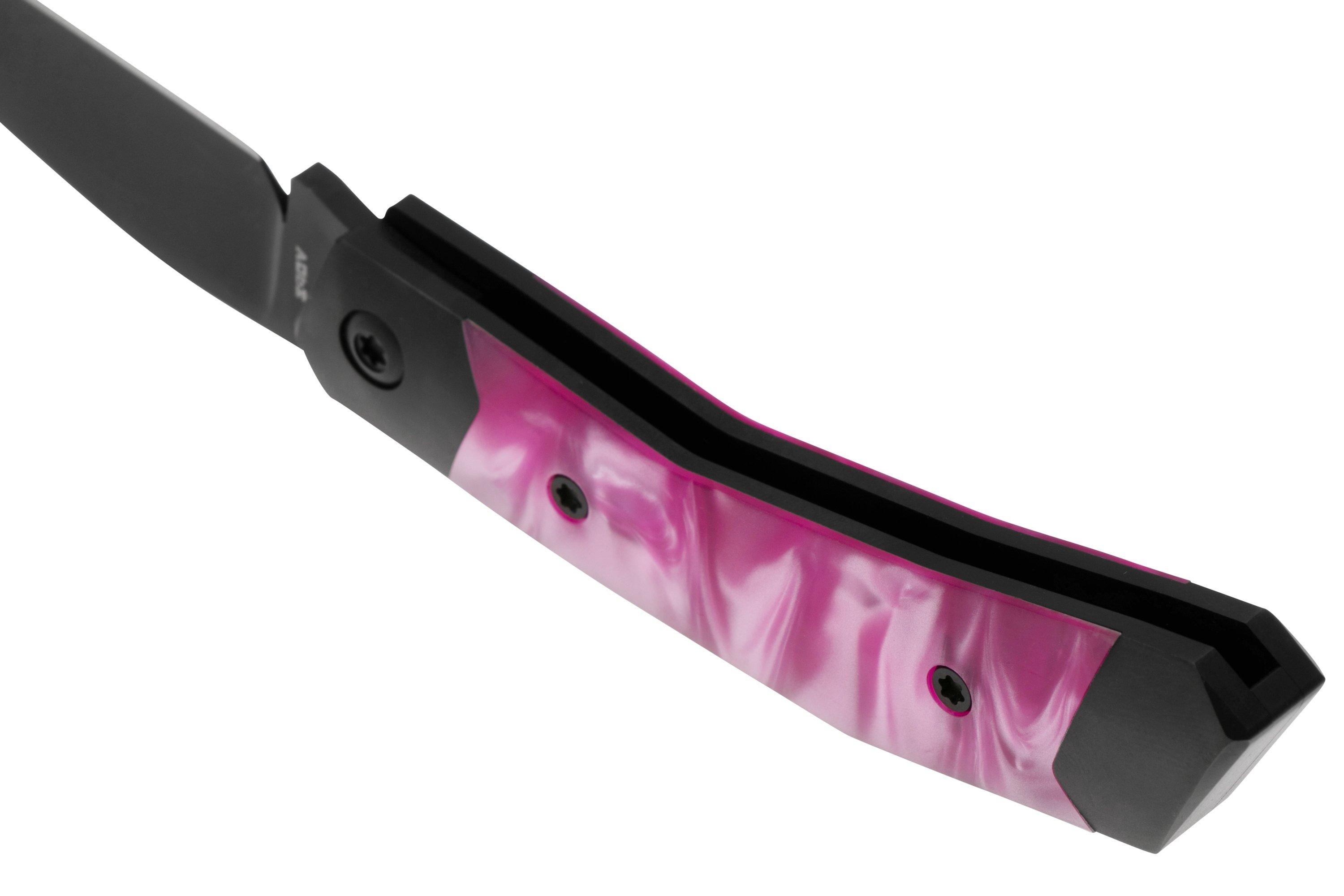 Jack Wolf Mini Cyborg MCYBORG-023-PNK Kirinite Cosmic Pink, Black DLC, Slipjoint-Taschenmesser ...