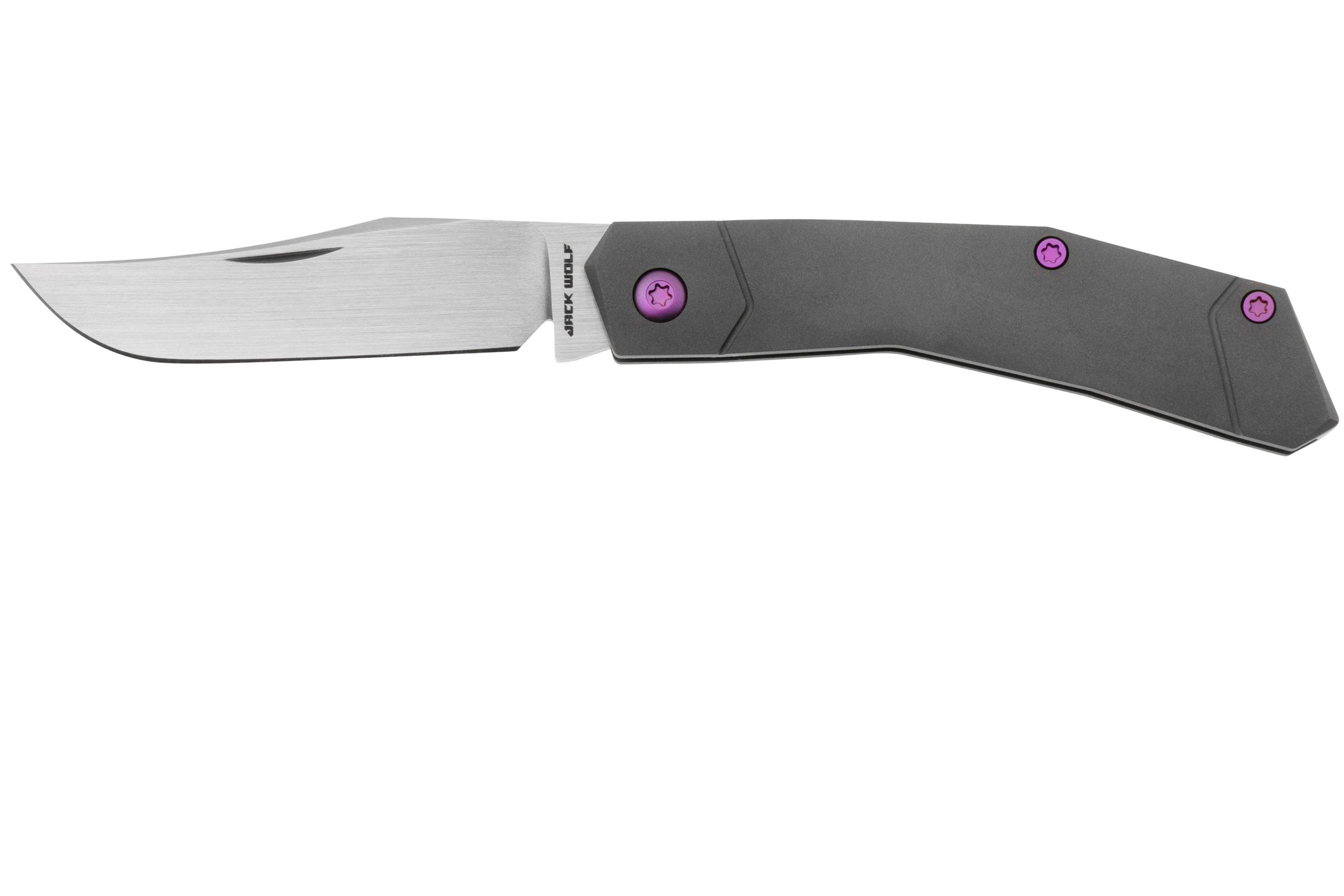 Jack Wolf Mini Cyborg MCYBORG-023-TI Full Titanium Smooth, slipjoint ...