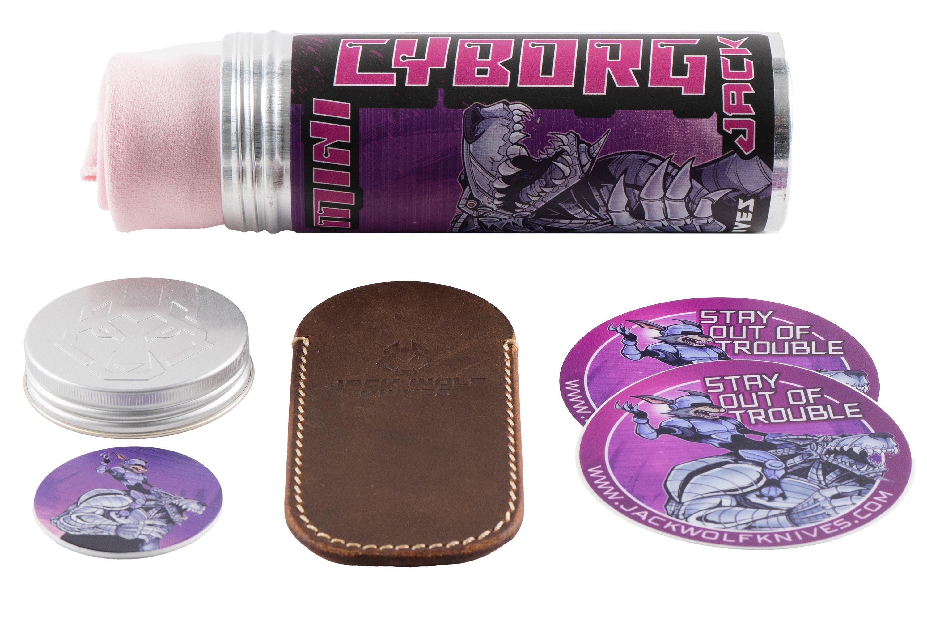 Jack Wolf Mini Cyborg MCYBORG-023-TI Full Titanium Smooth, slipjoint ...