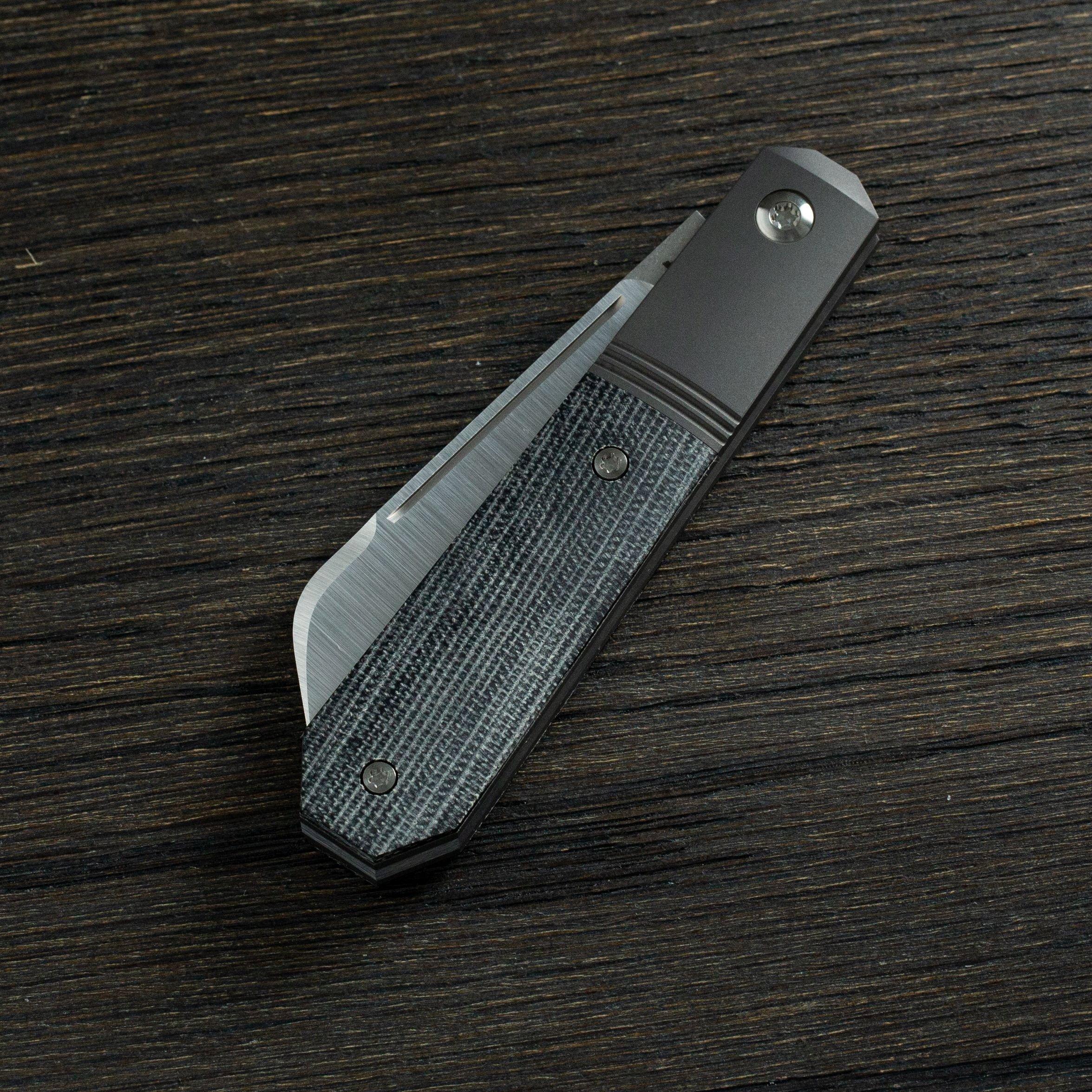 Jack Wolf Midnight Jack, Black Canvas Micarta MIDNI-01-BLK slipjoint ...