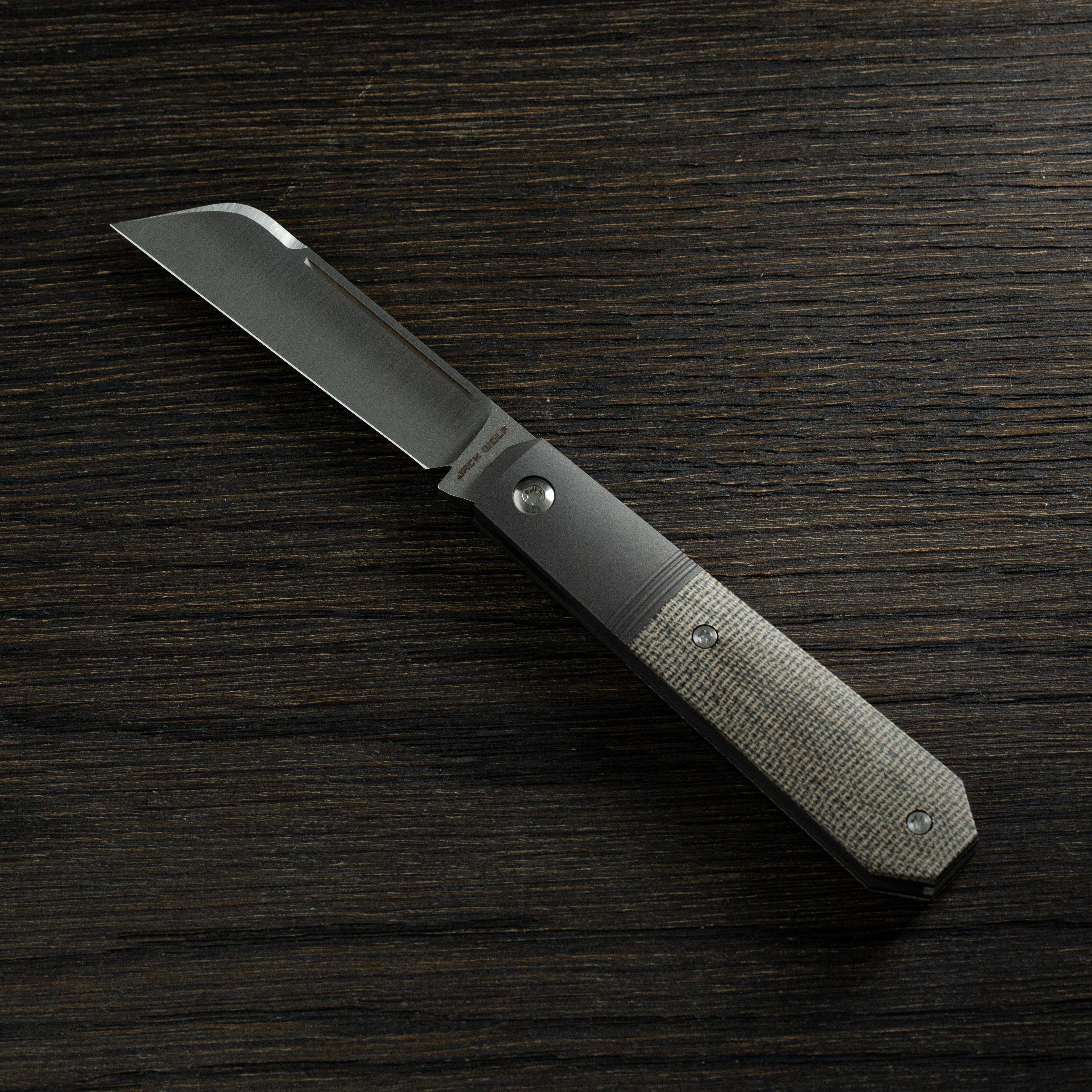 Jack Wolf Midnight Jack, OD Green Canvas Micarta MIDNI-01-GRN slipjoint ...