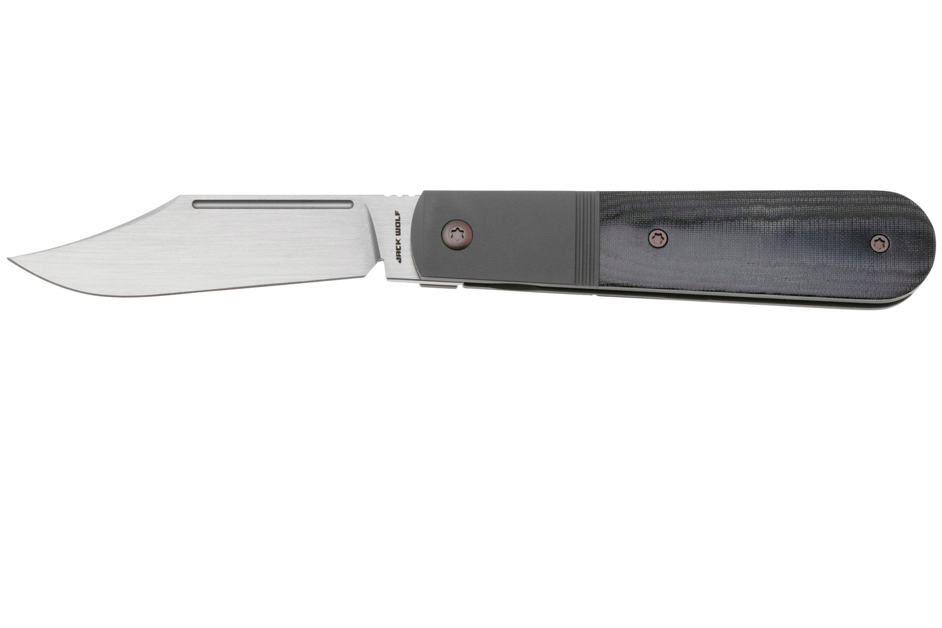 Jack Wolf Primo Jack PRIMO-01-LIN-MIC-BLK Black Linen Micarta, couteau ...