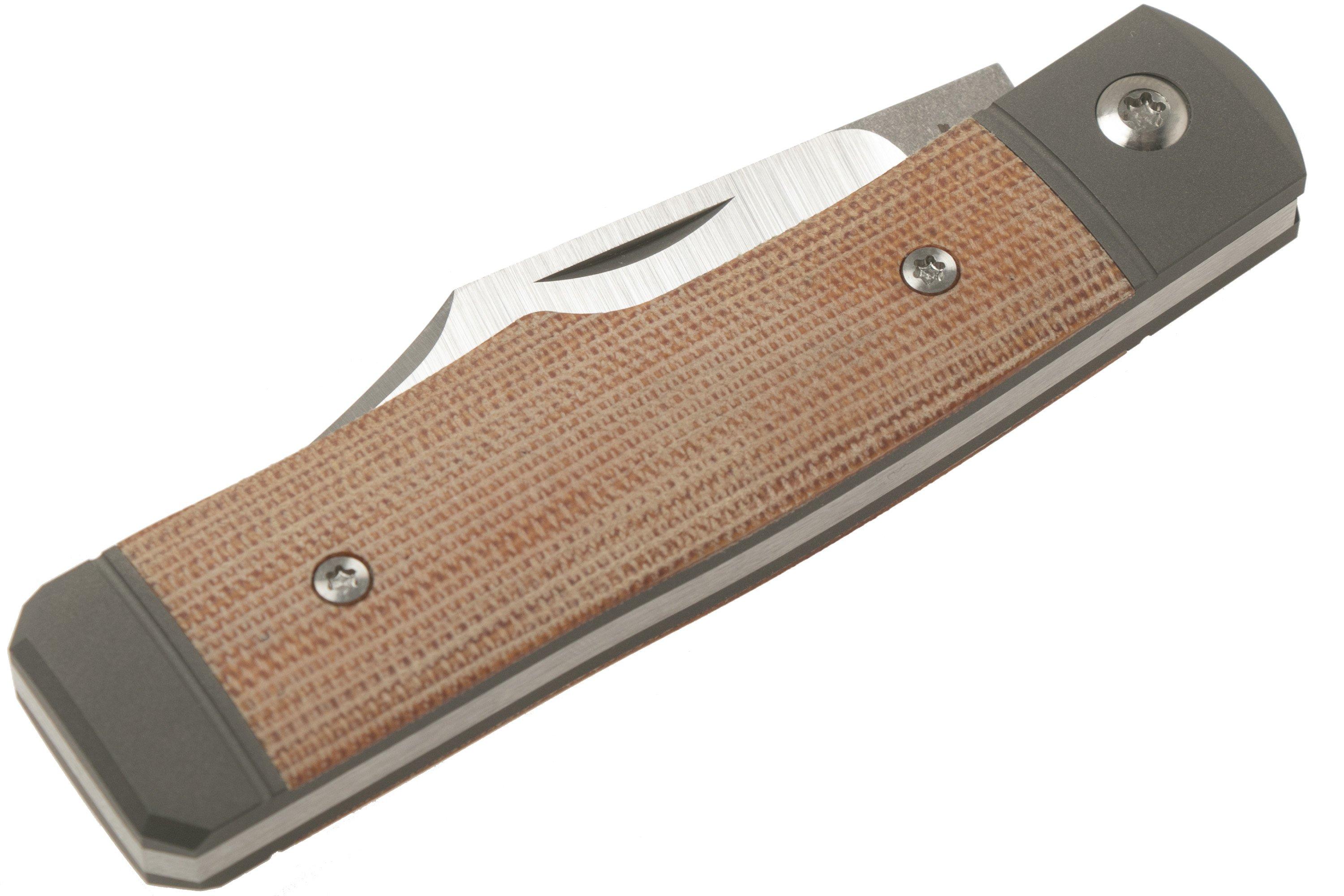 Jack Wolf Sharpshooter Jack, Natural Canvas Micarta SHSH-MNA couteau de ...
