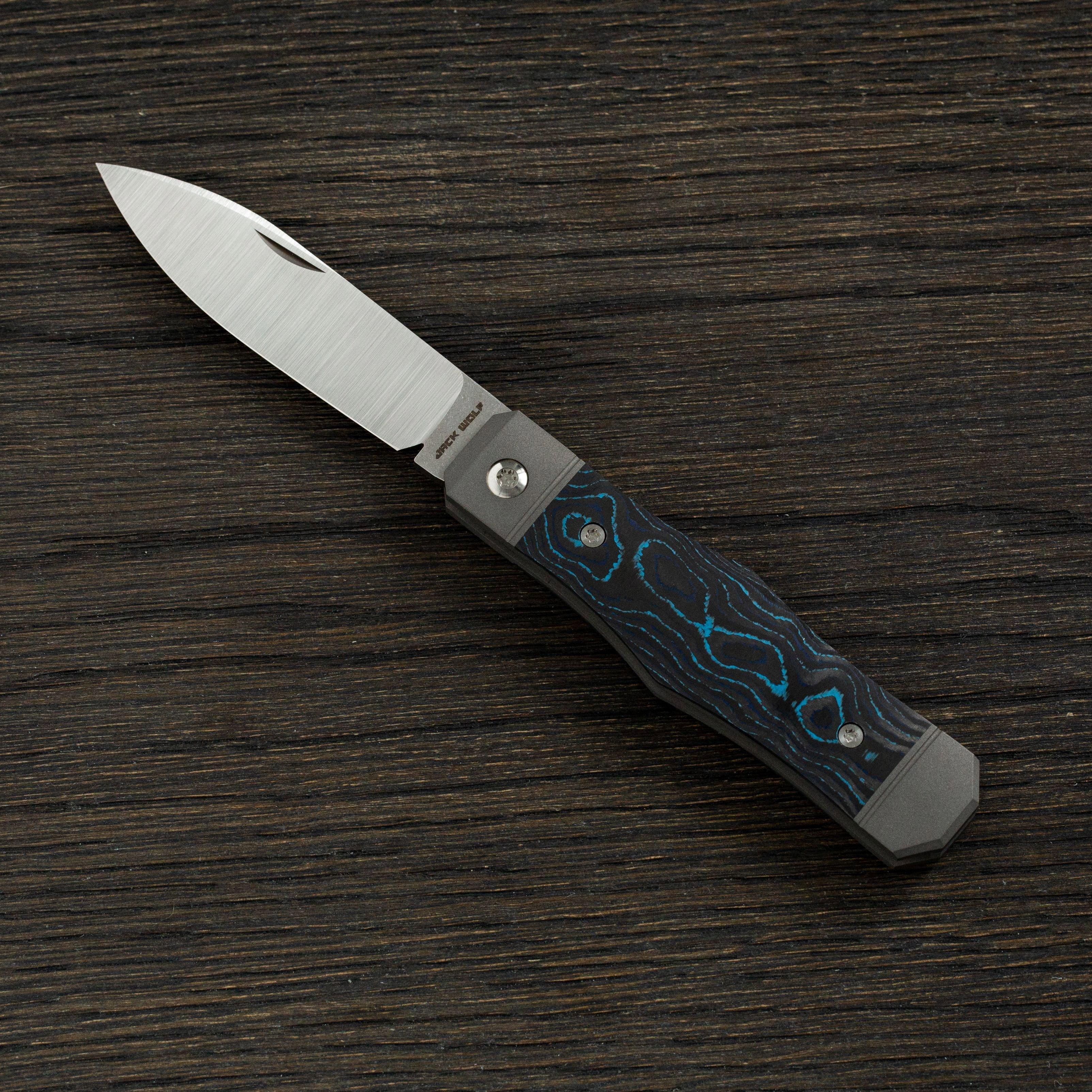 Jack Wolf Vampire Jack VAMPI-01-CCPB CamoCarbon Pacific Blue slipjoint ...