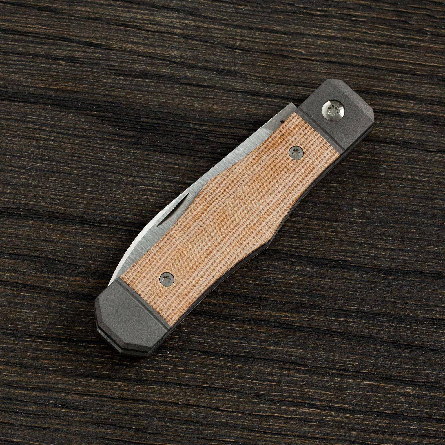 Jack Wolf Vampire Jack VAMPI-01-NAT Natural Canvas Micarta Slipjoint ...