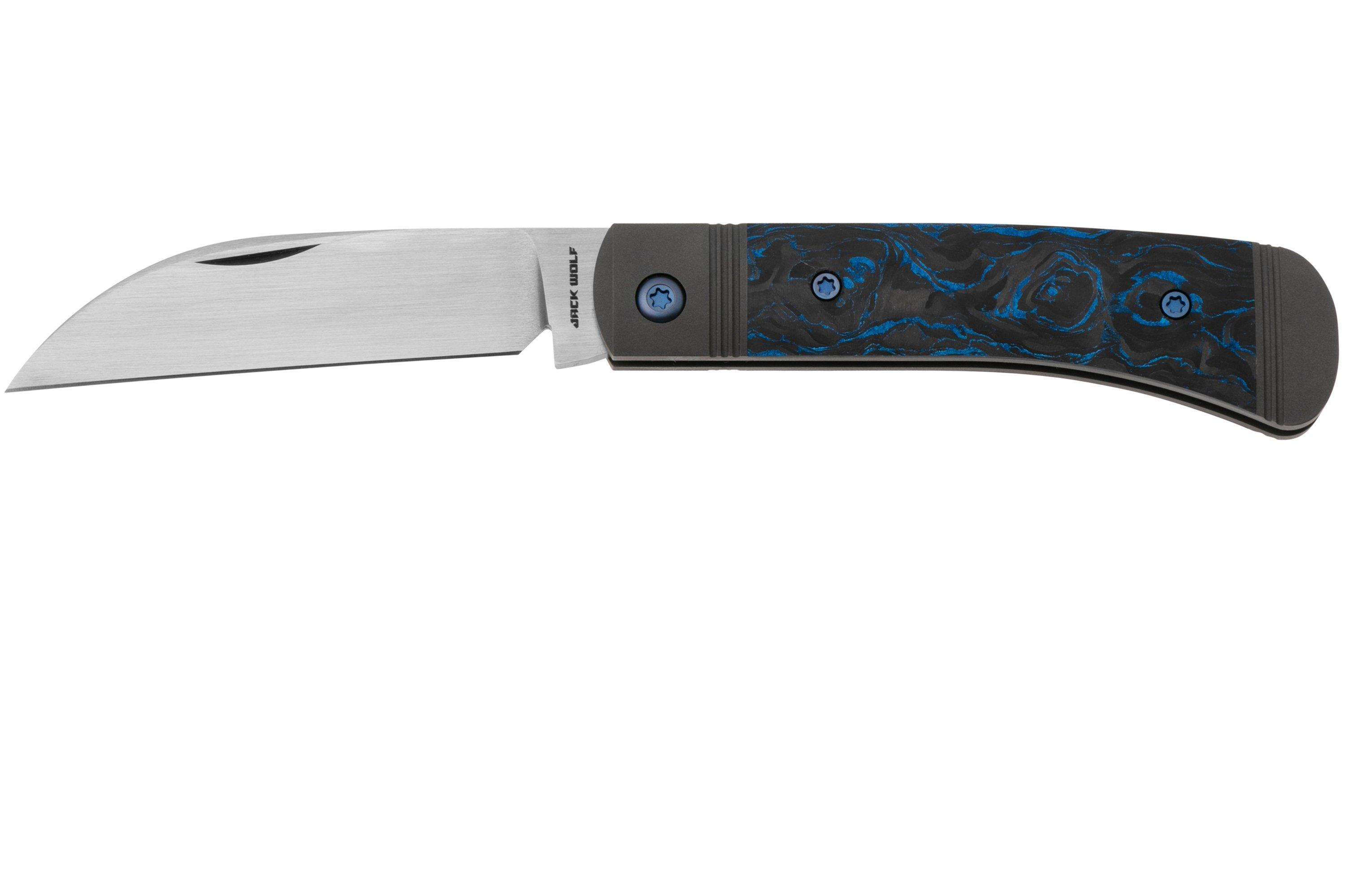 Jack Wolf Venom Jack VEN-BM-CFHS Hand Satin S90V, Blue Marble Carbon ...