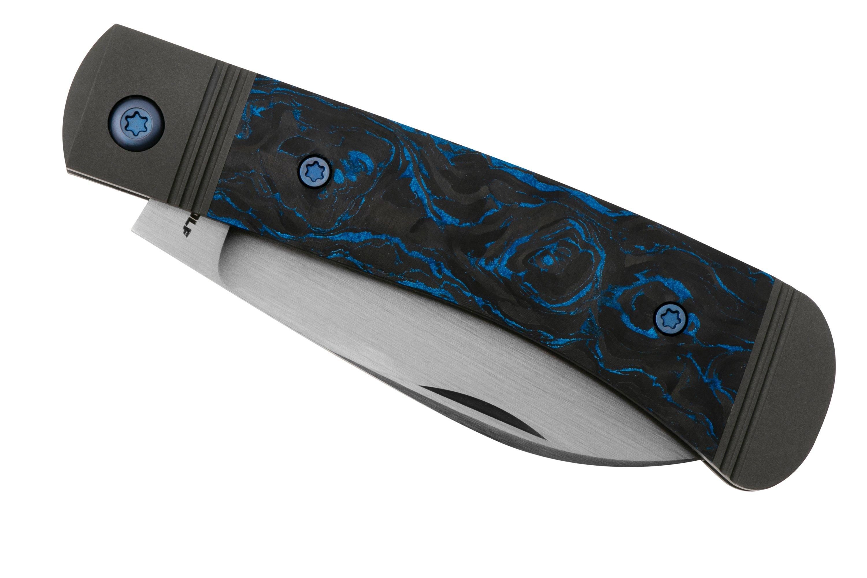 Jack Wolf Venom Jack VEN-BM-CFHS Hand Satin S90V, Blue Marble Carbon ...
