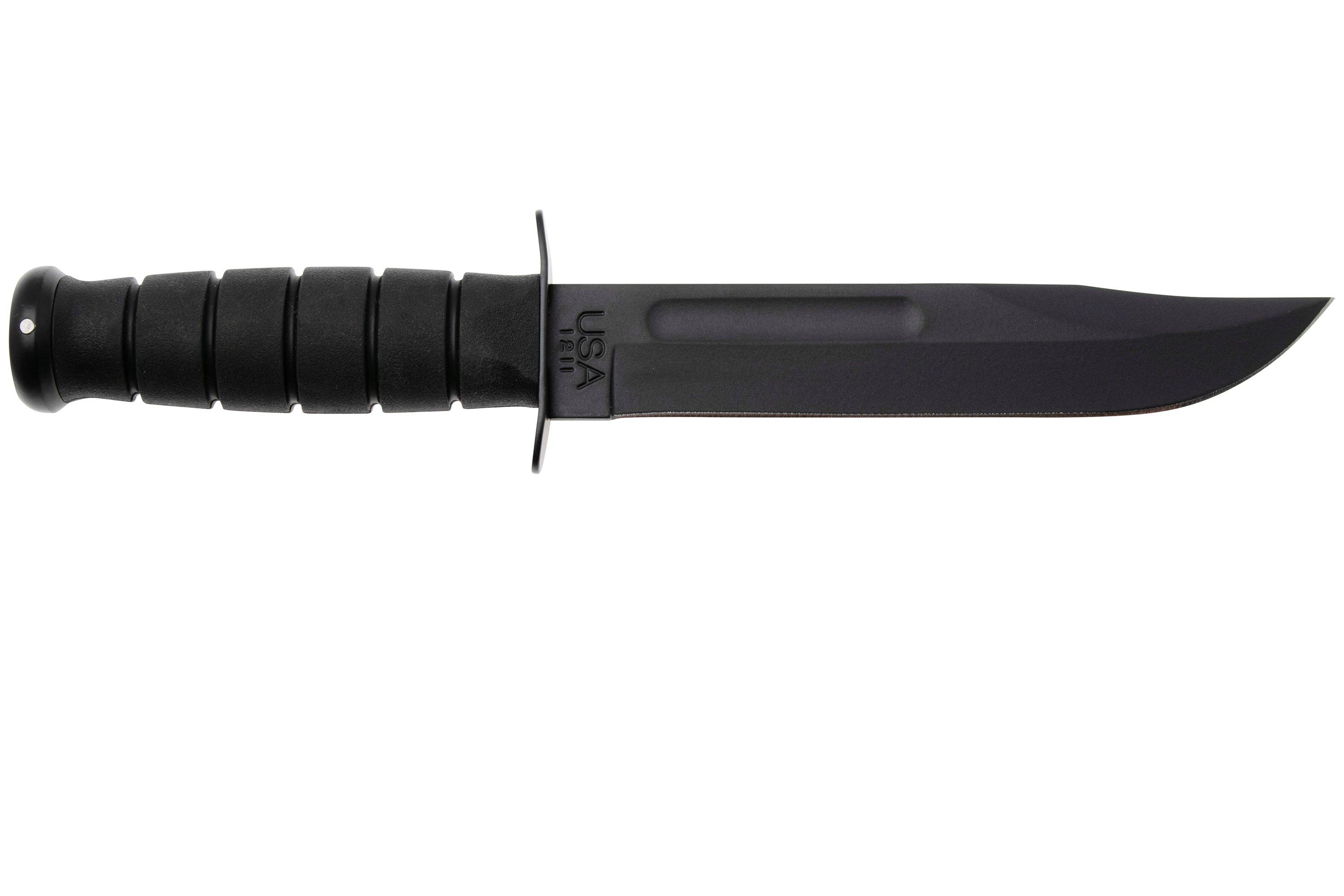 KA-BAR USMC 1211 plain edge, Kraton, Leather sheath | Advantageously ...