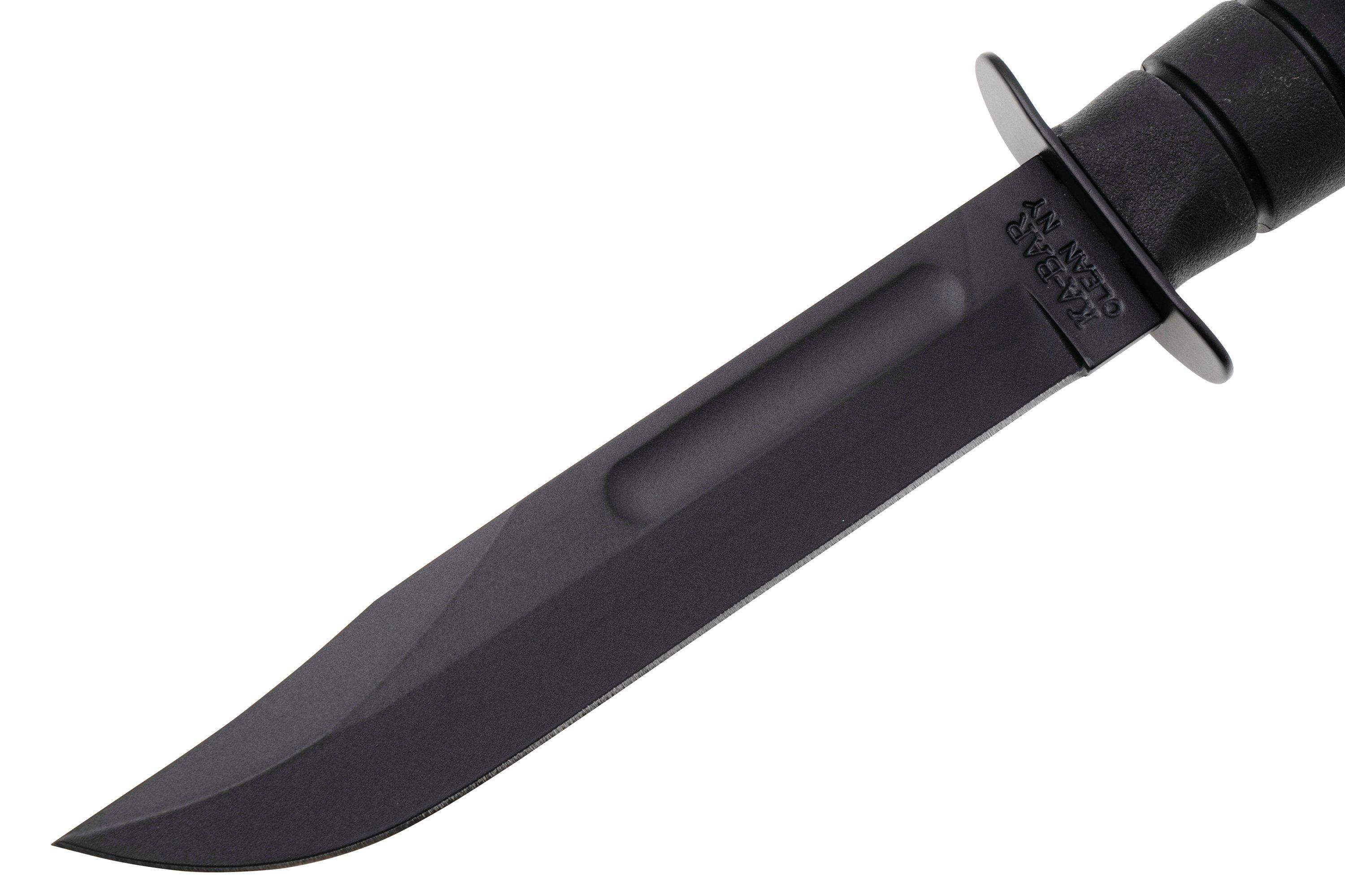 KA-BAR USMC 1211 plain edge, Kraton, Leather sheath | Advantageously ...
