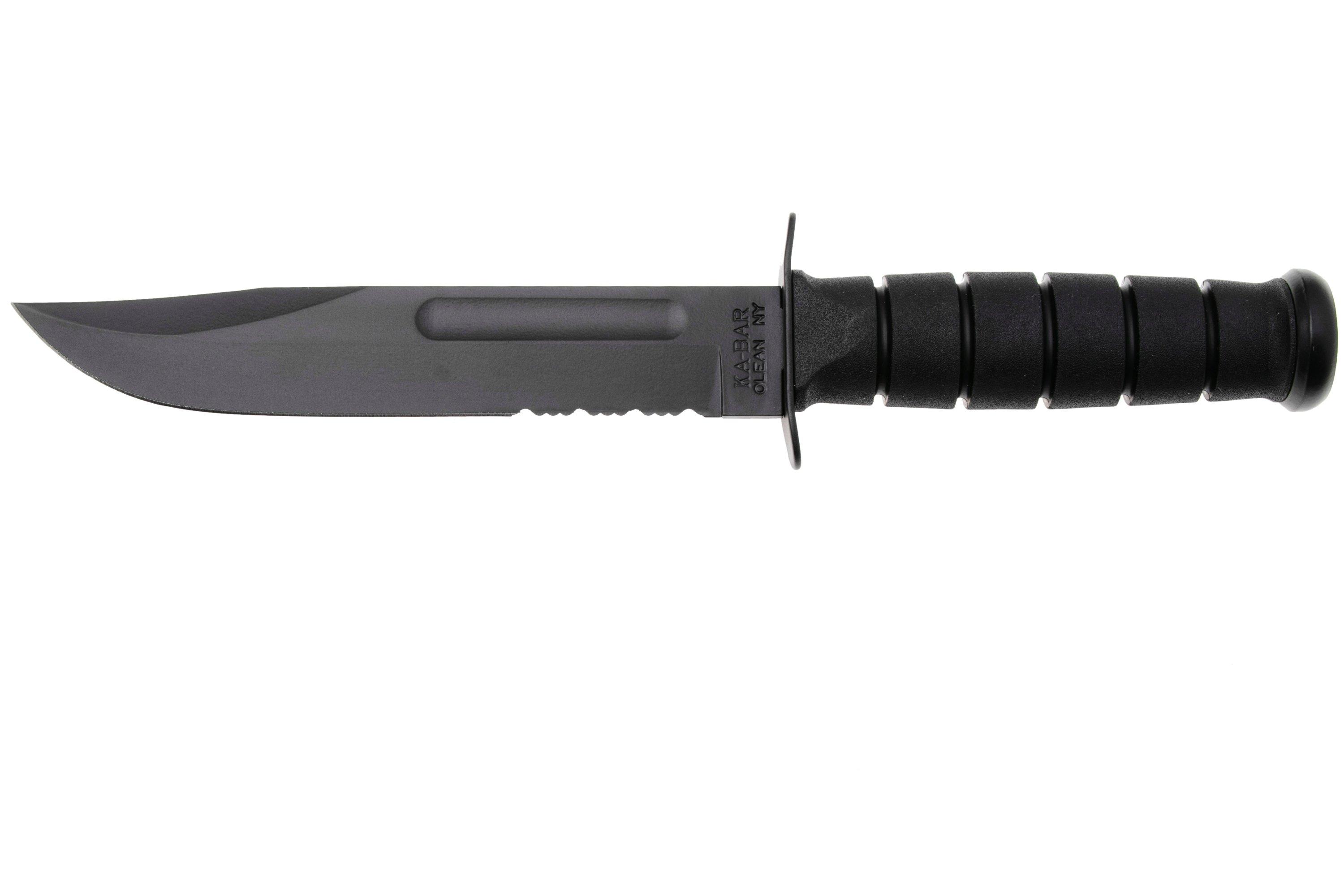 KA-BAR USMC 1214 partly serrated, Kraton, kydex sheath | Advantageously ...