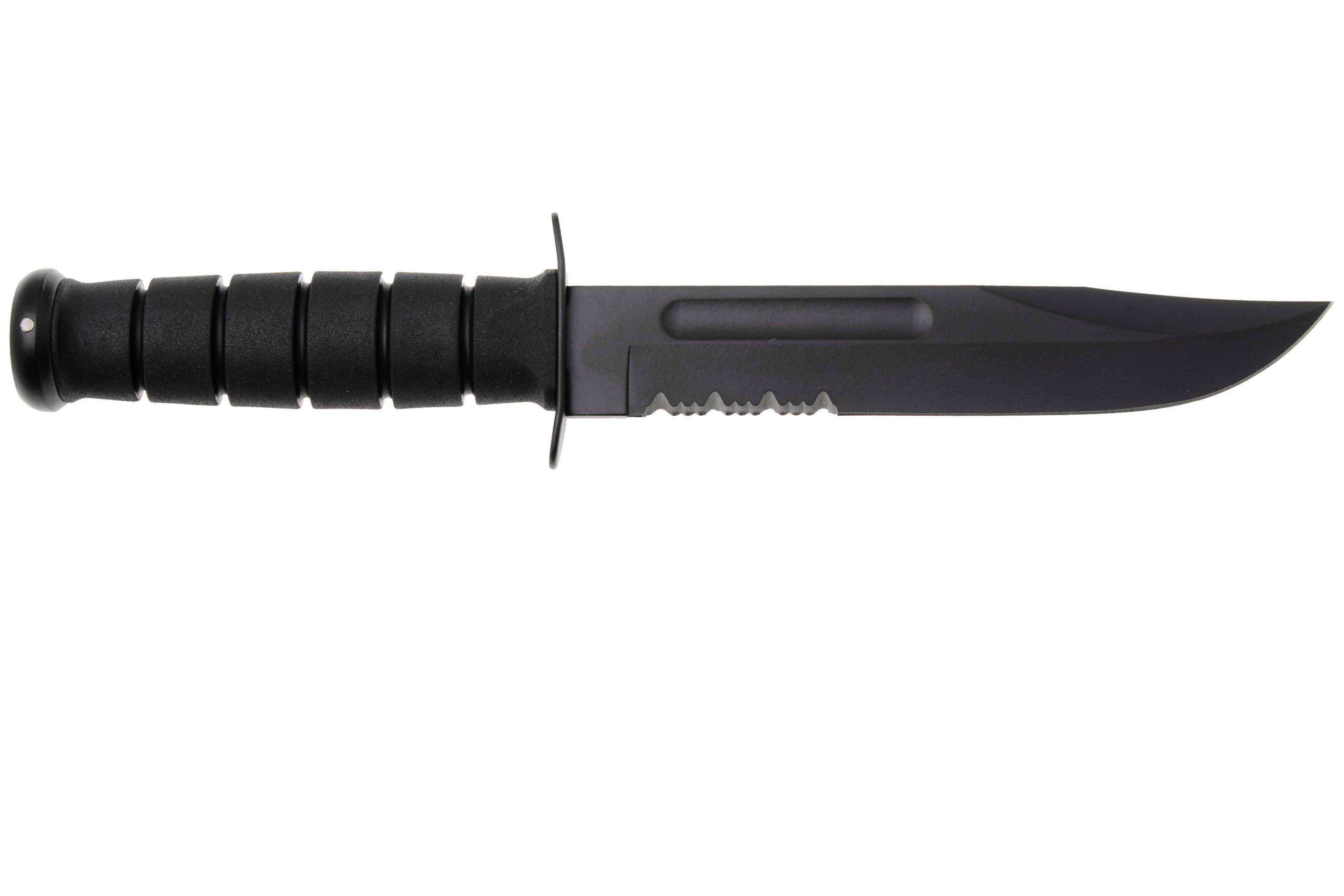 KA-BAR USMC 1214 partly serrated, Kraton, kydex sheath | Advantageously ...