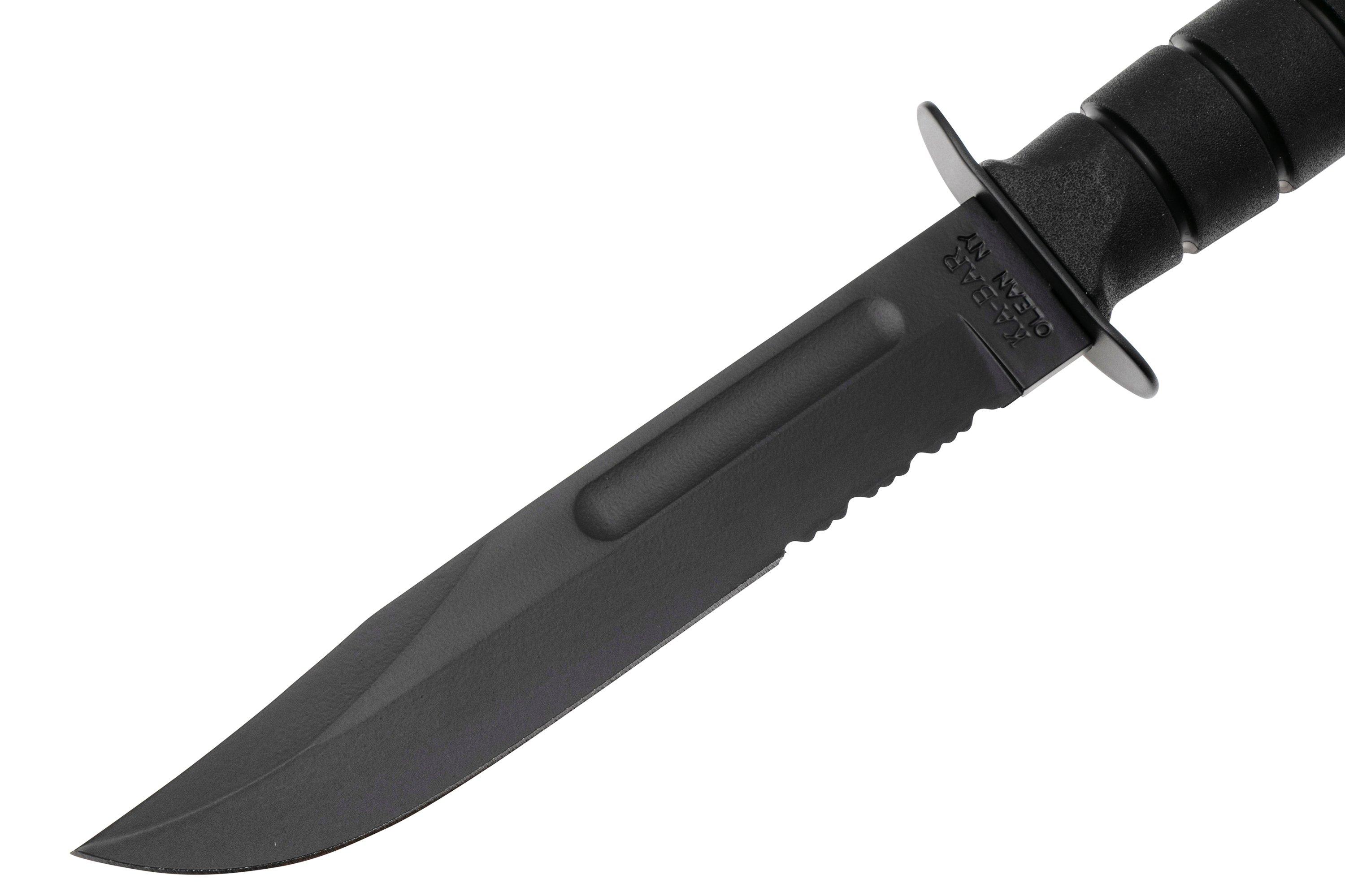 KA-BAR USMC 1214 parzialmente seghettato, Kraton, fodero kydex | Fare ...