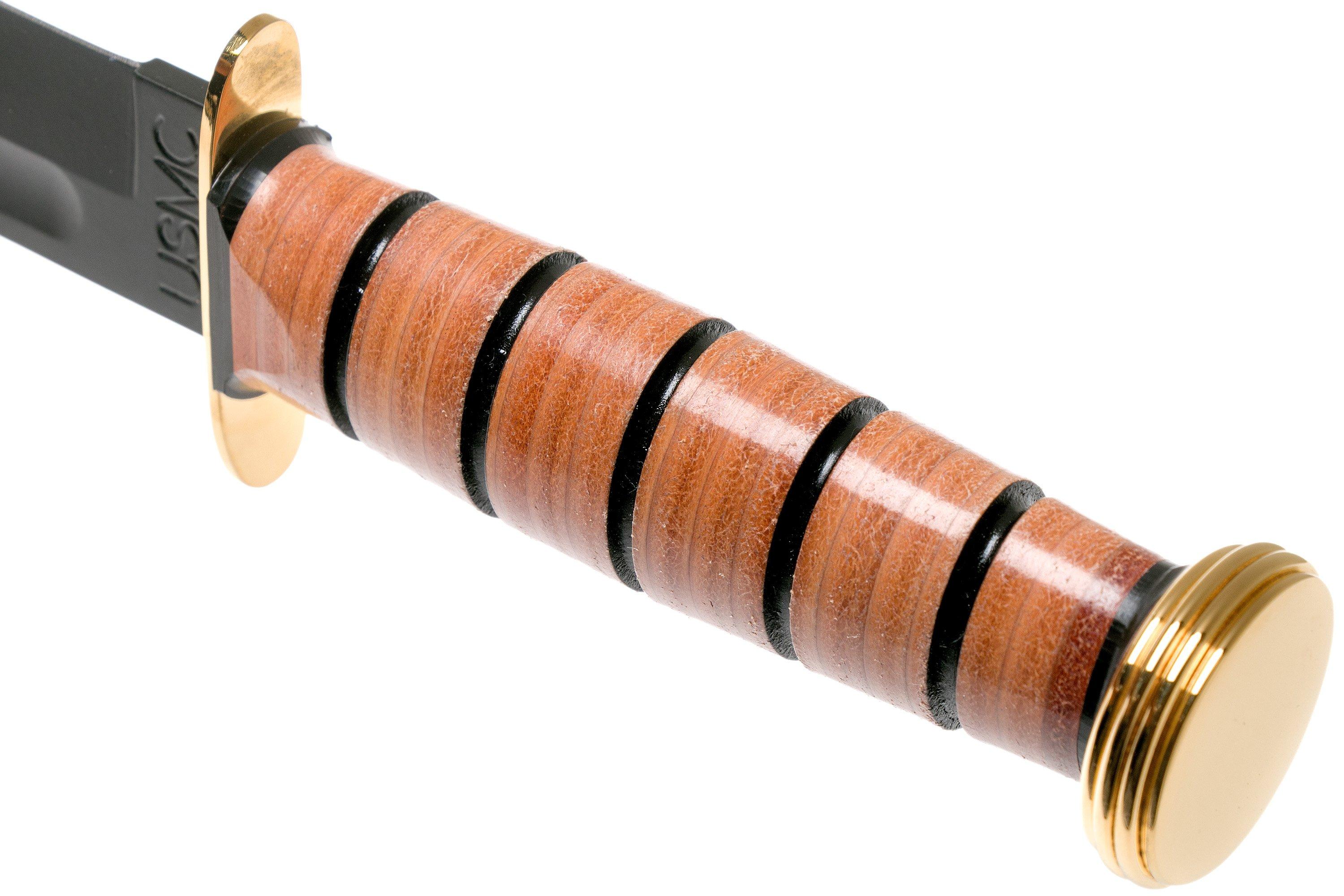 KA-BAR USMC Presentation Grade Knife 1215 fixed knife leather sheath ...