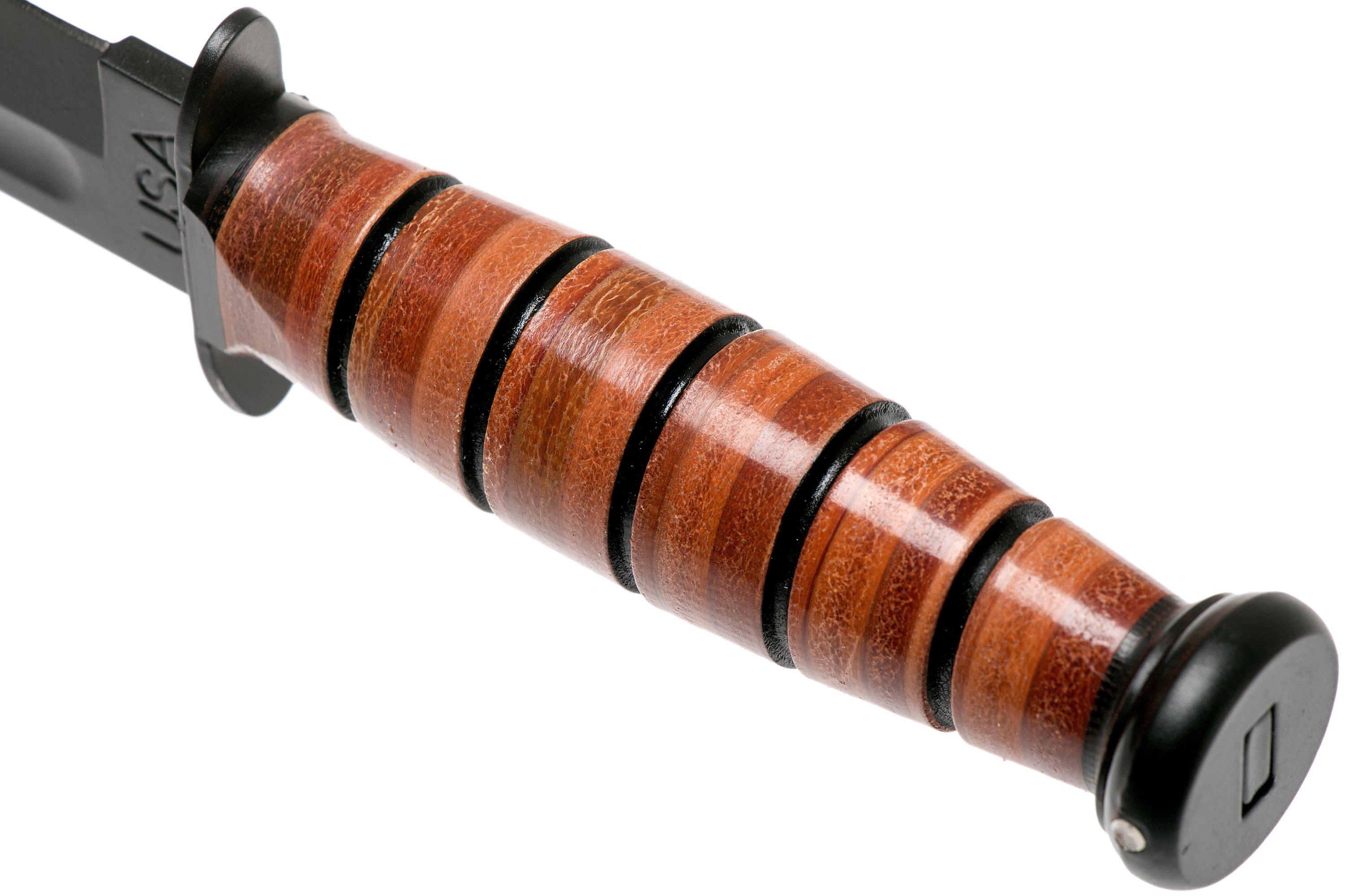 KA-BAR Short 1251, fixed knife, leather sheath | Advantageously ...
