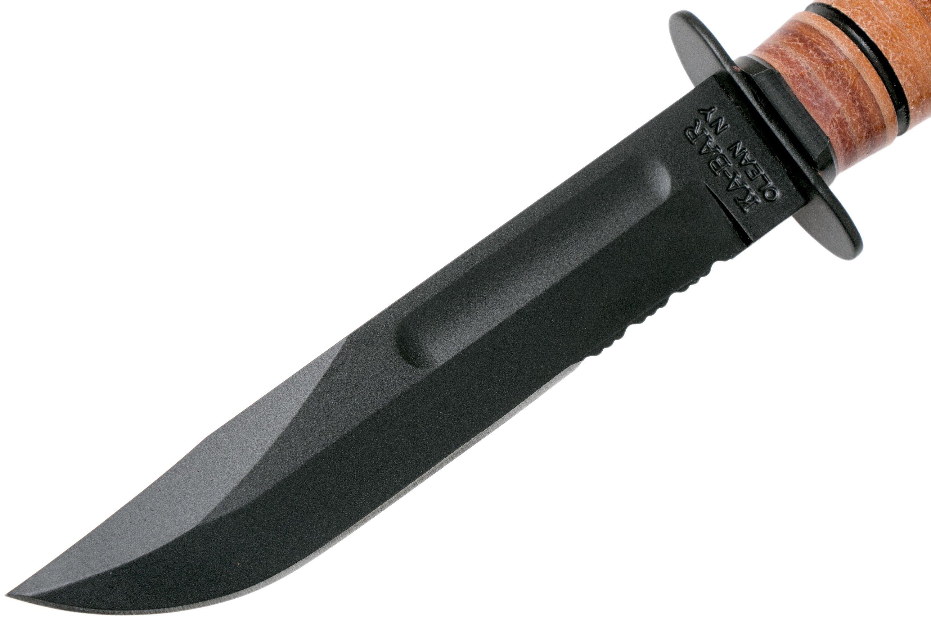 KA-BAR Short USMC 1252 teils Wellenschliff, feststehendes Messer ...