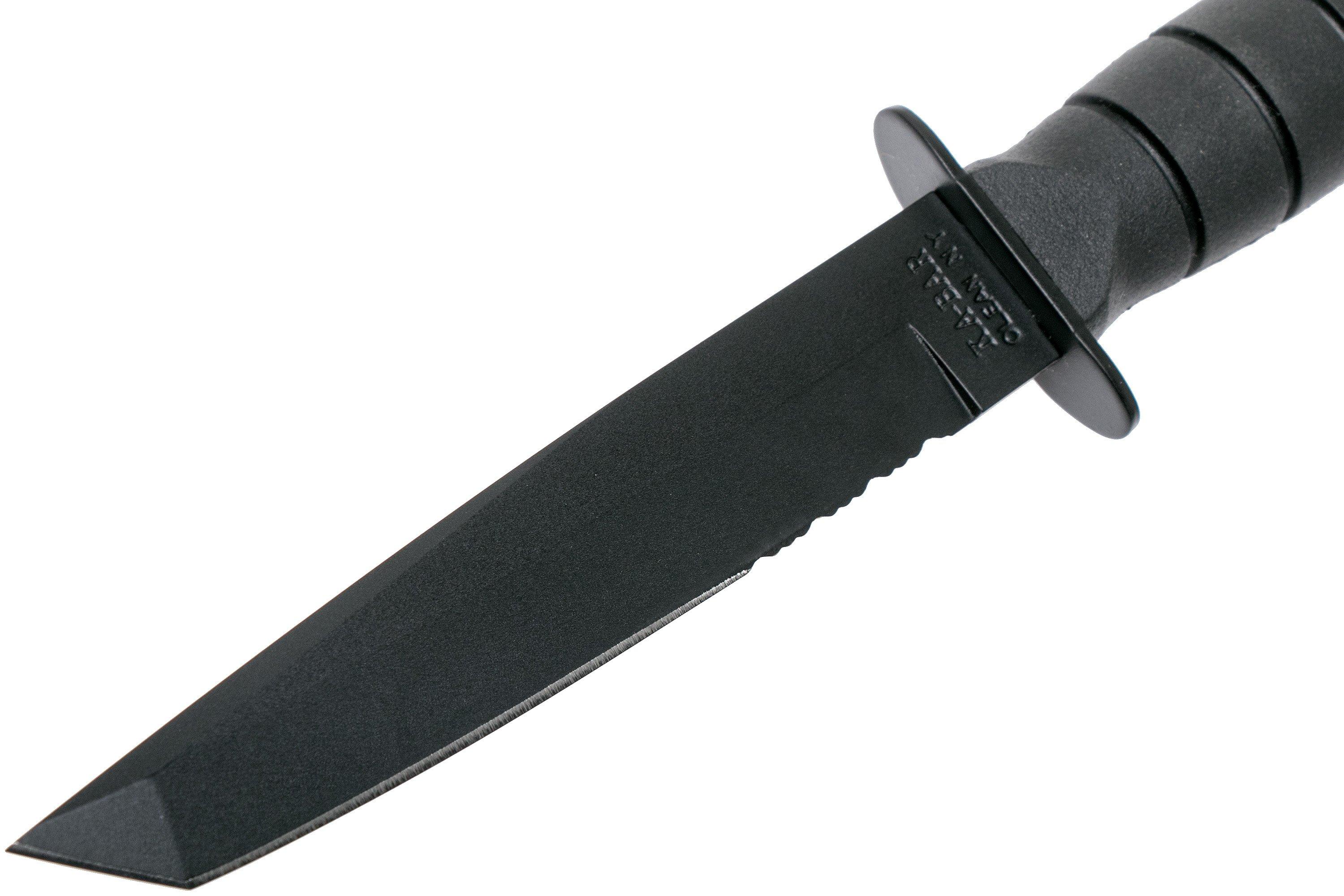 KA-BAR Short Tanto 1255 partially serrated, leather sheath ...