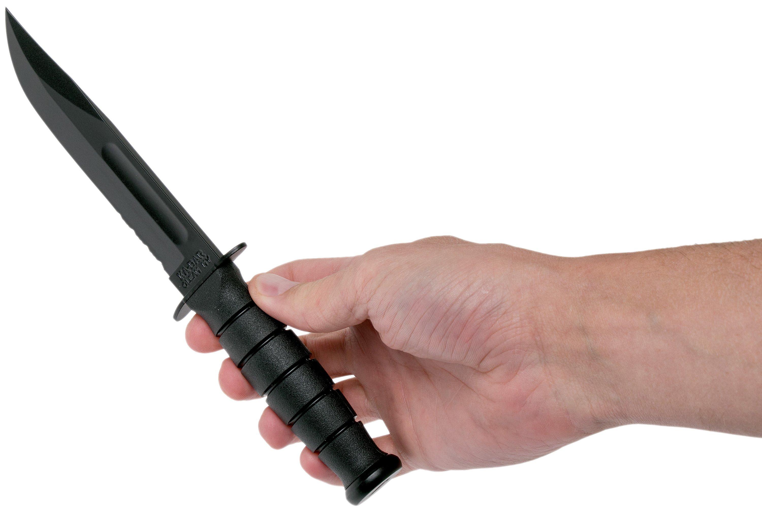 KA-BAR Short Fighting Knife 1259 Serrated, Kraton handle, feststehendes ...