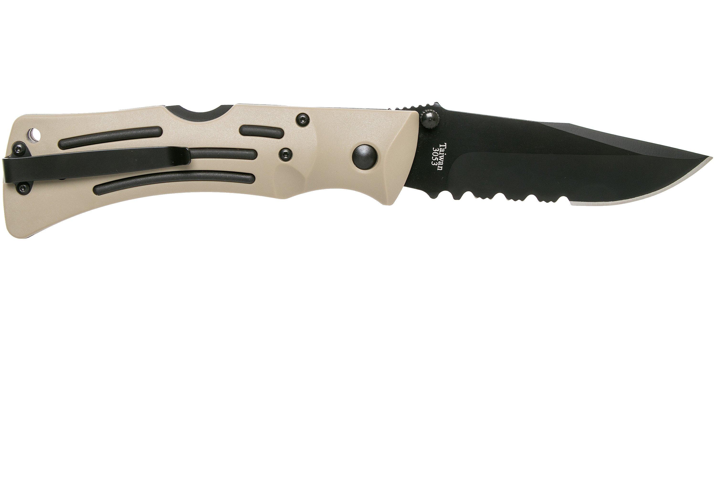 KA-BAR Mule Folder desert tan 3053 pocket knife | Advantageously ...