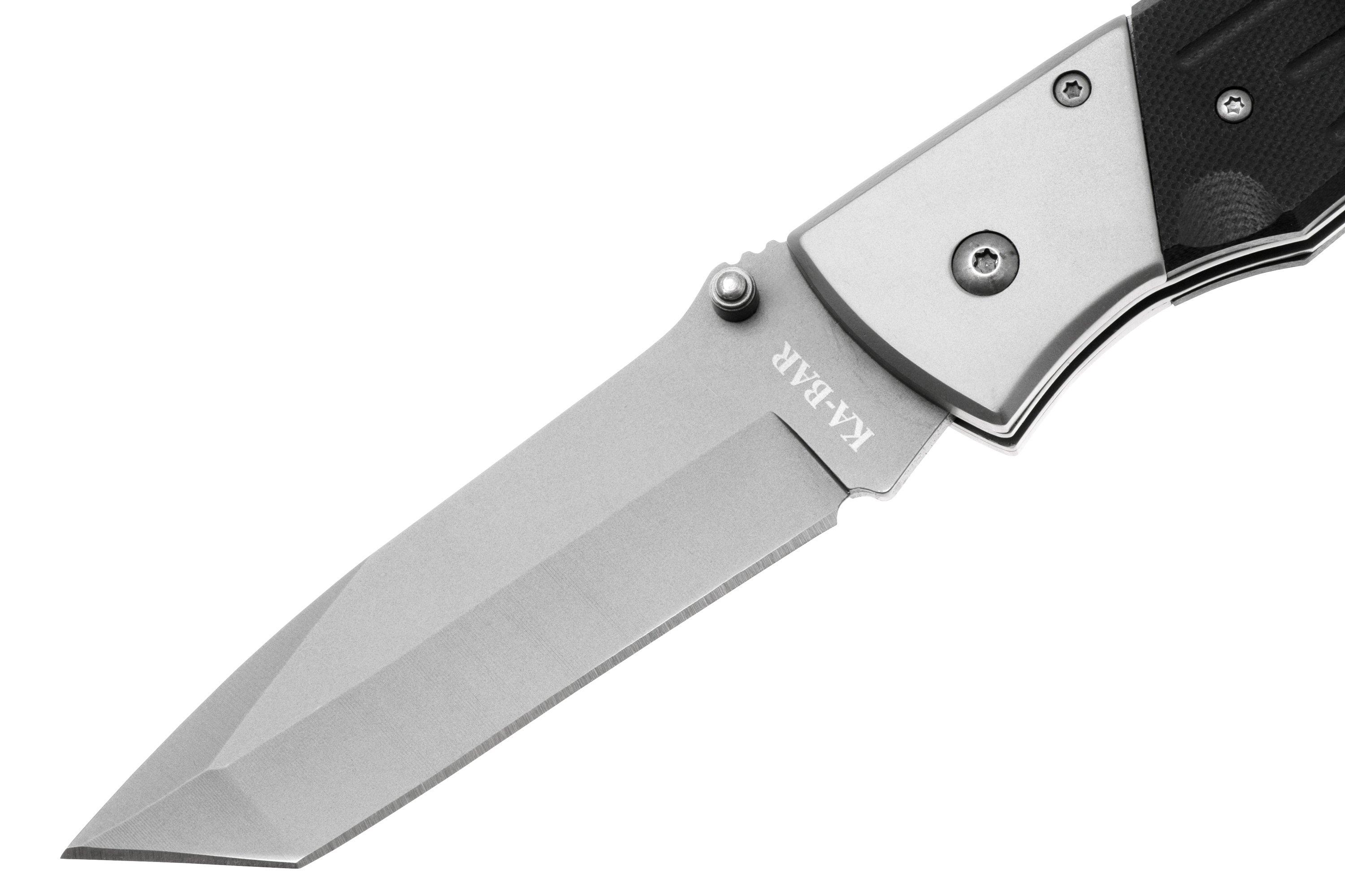 KA-BAR Mule Folder 3064 Tanto, Black G10, tactical pocket knife ...