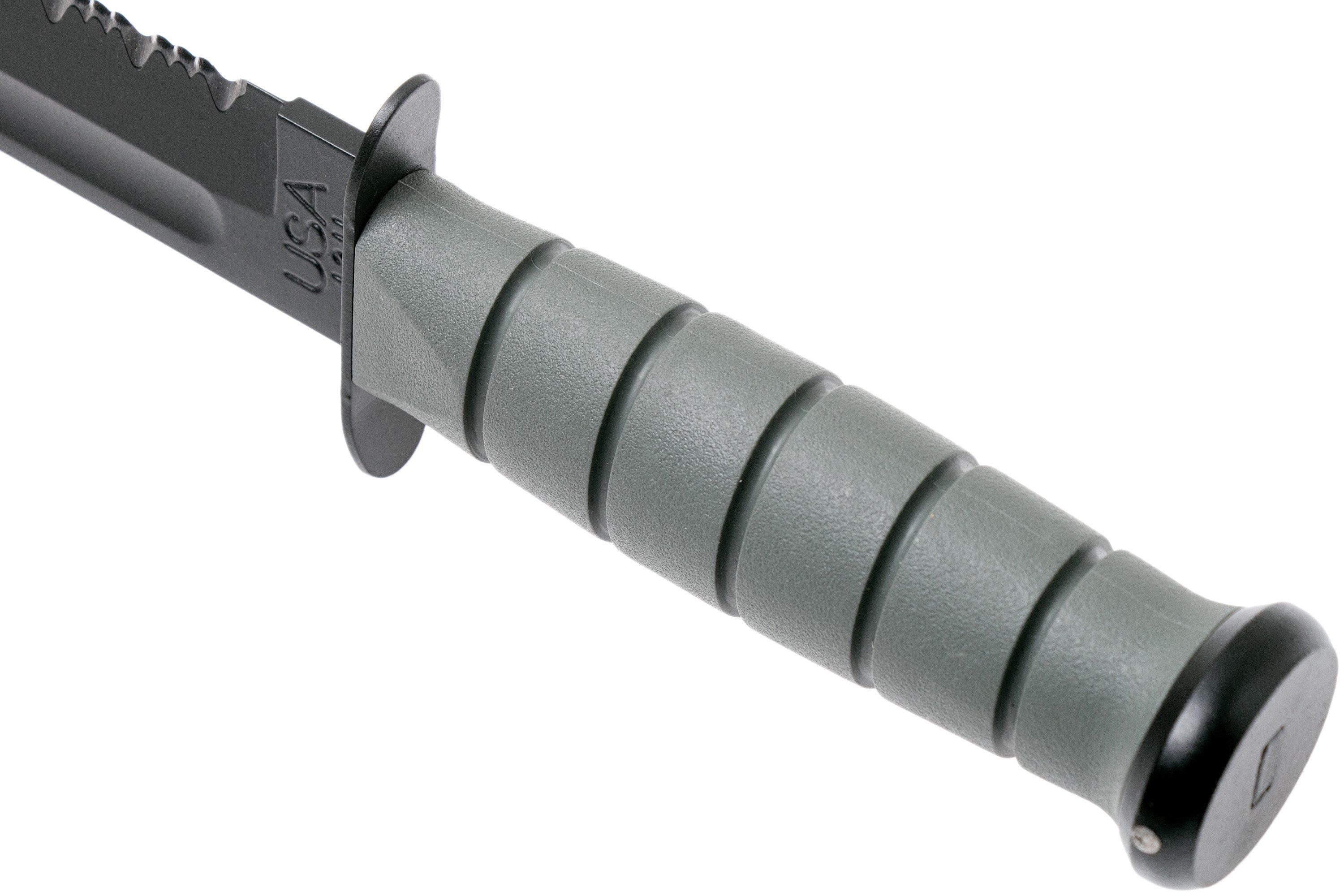 KA-BAR 5012 Foliage Green, serrated edge, Kraton, étui plastique ...