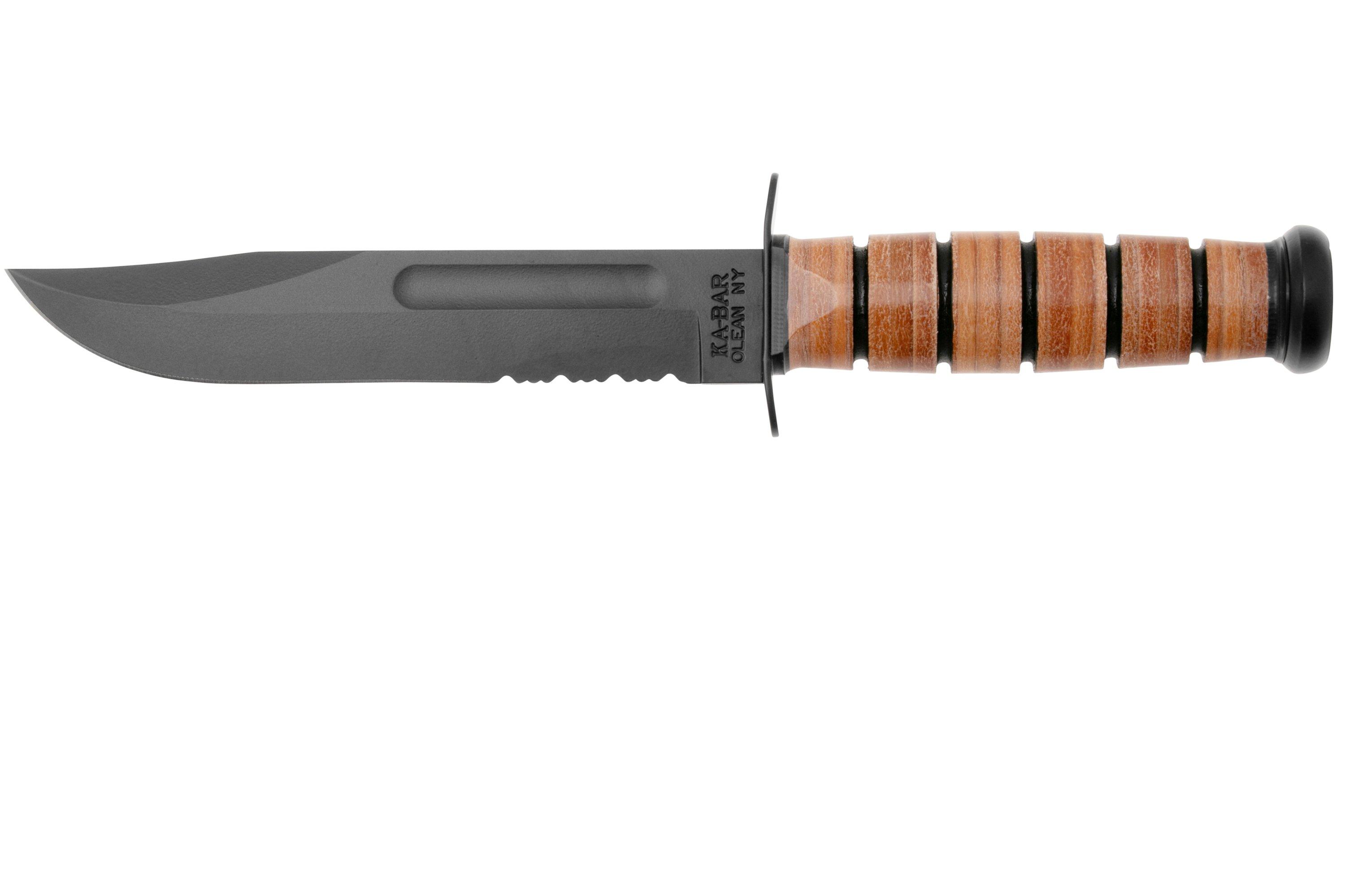 KA-BAR U.S. Army Knife 5019 partially serrated, FRN sheath, survival ...