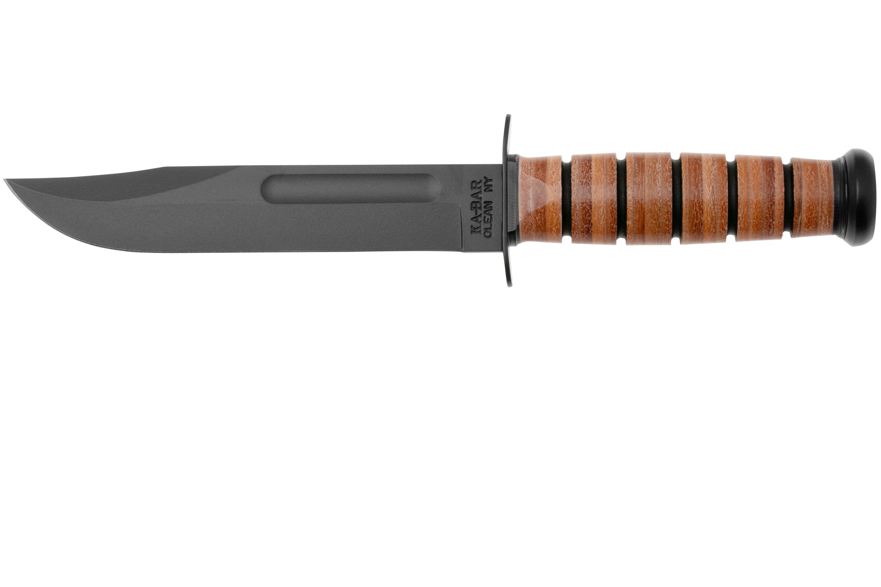 KA-BAR U.S. Army Knife 5020 Plain Edge, Leather, FRN sheath, survival ...