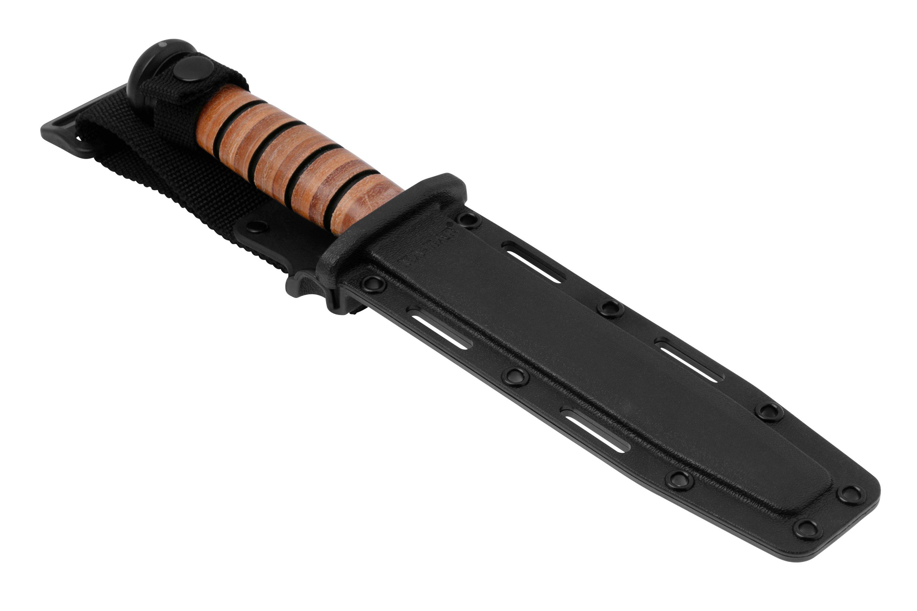 KA-BAR U.S. Army Knife 5020 Plain Edge, Leather, FRN sheath, survival ...