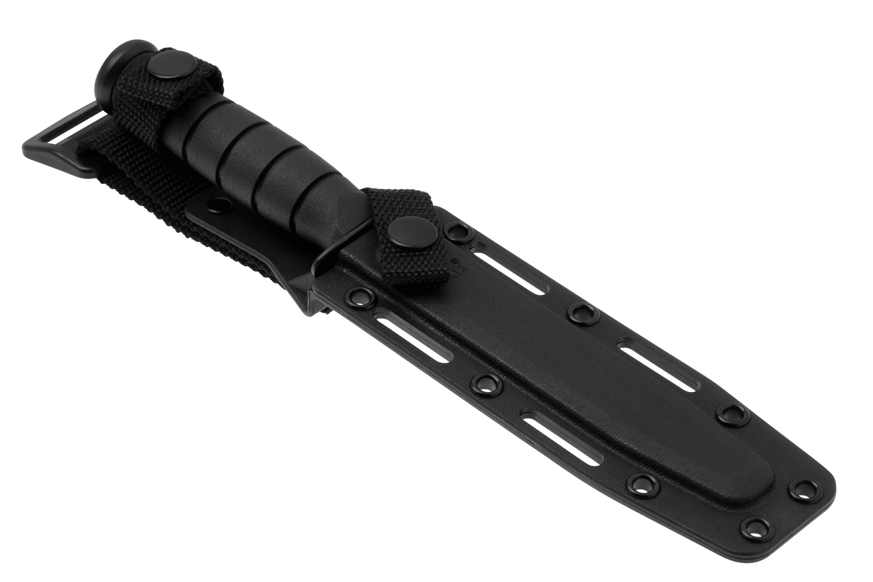 KA-BAR 5054 Short Tanto, Plain Edge Black, Kydex sheath, fixed knife ...