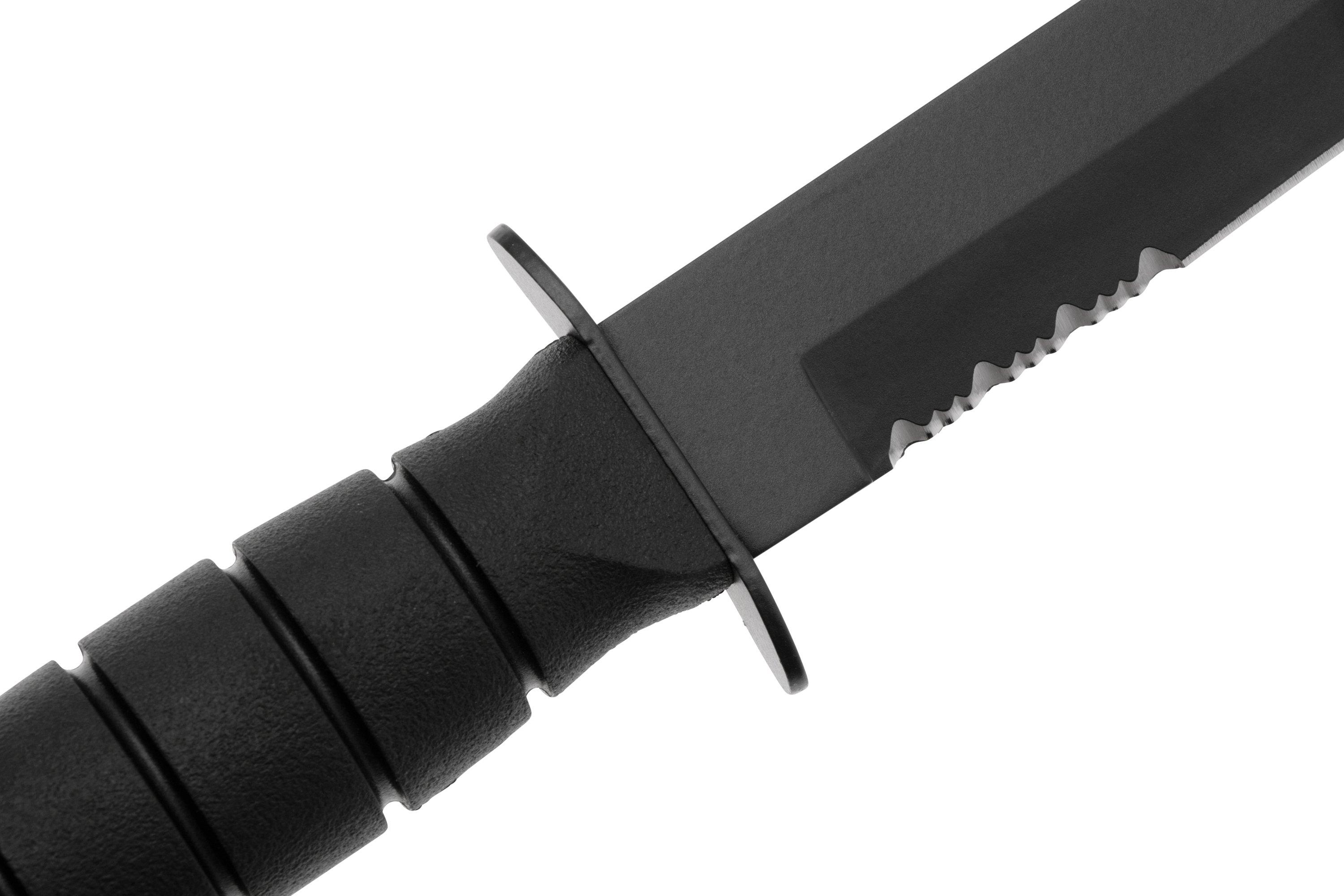 KA-BAR 5055 Short Tanto, Serrated Black, Kydex sheath, fixed knife ...